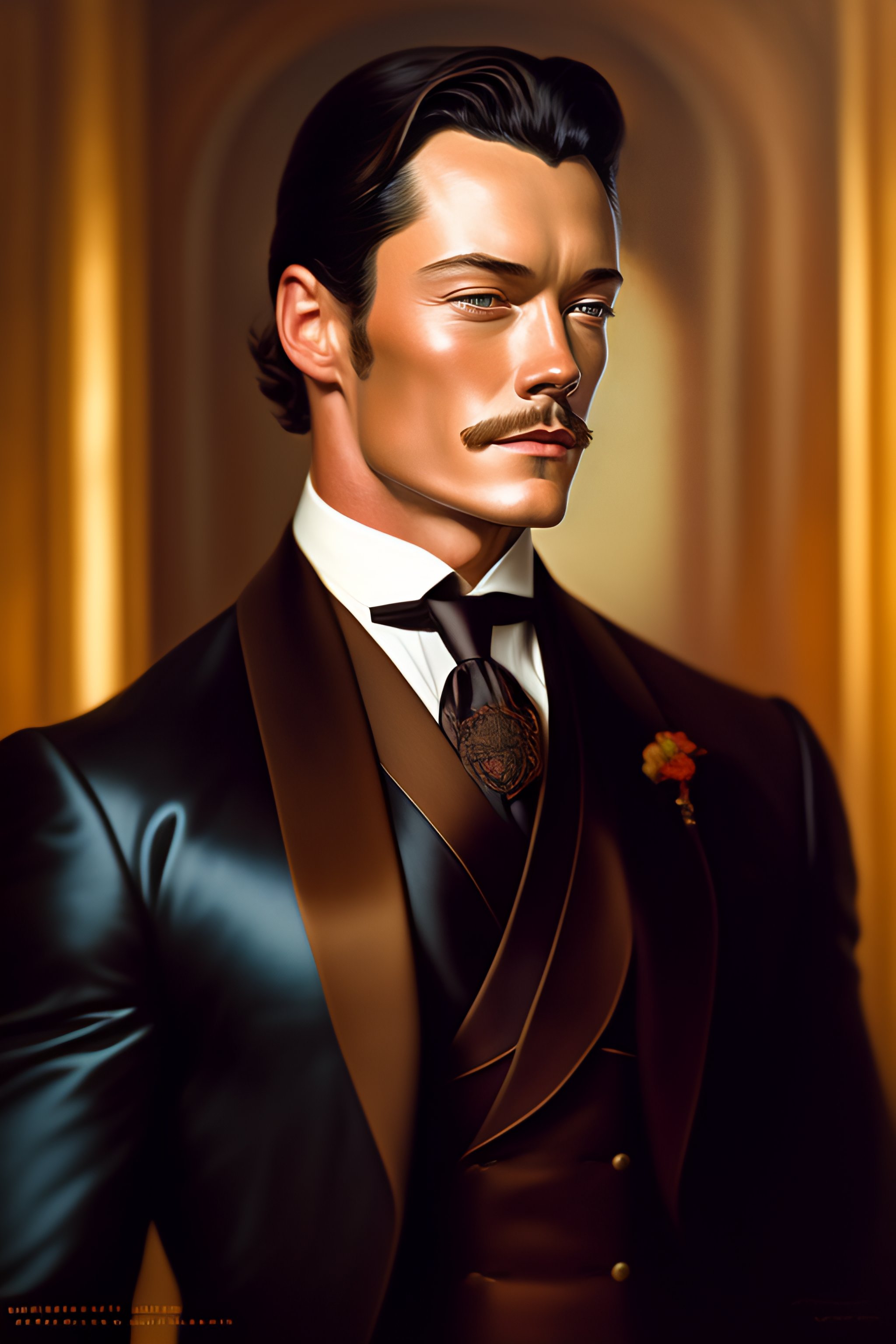Lexica - Oil portrait of miles edgeworth, intricate, elegant, highly ...