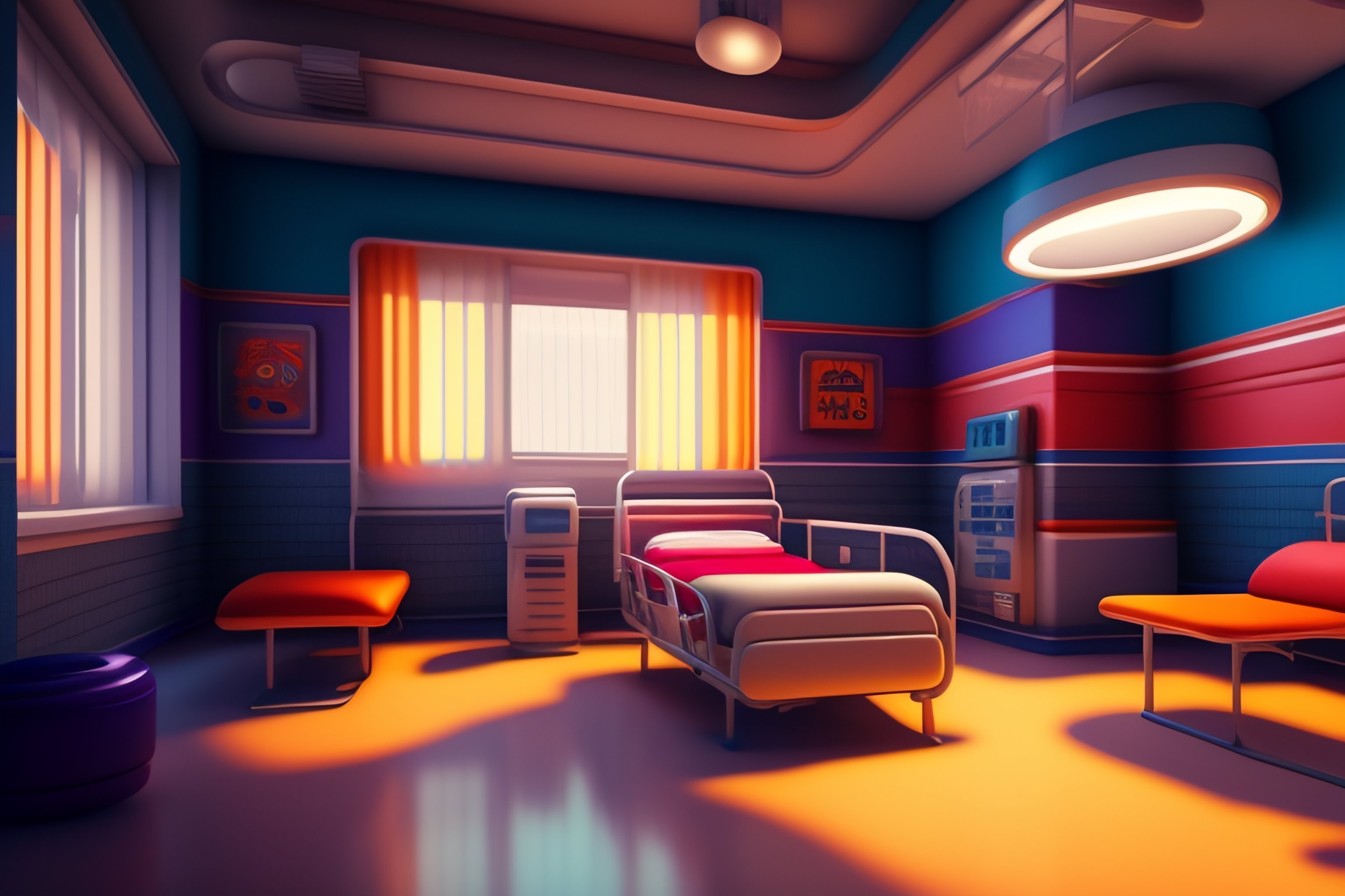 Lexica - Retro hospital concept art, colorful, 8 k photorealistic, hd ...