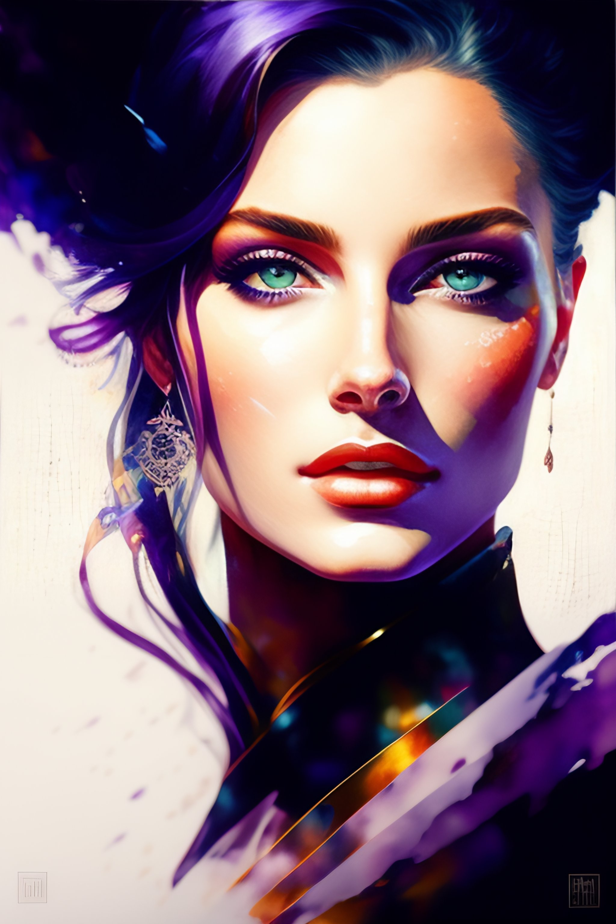 Lexica - Beautiful character design, double exposure painting, front ...
