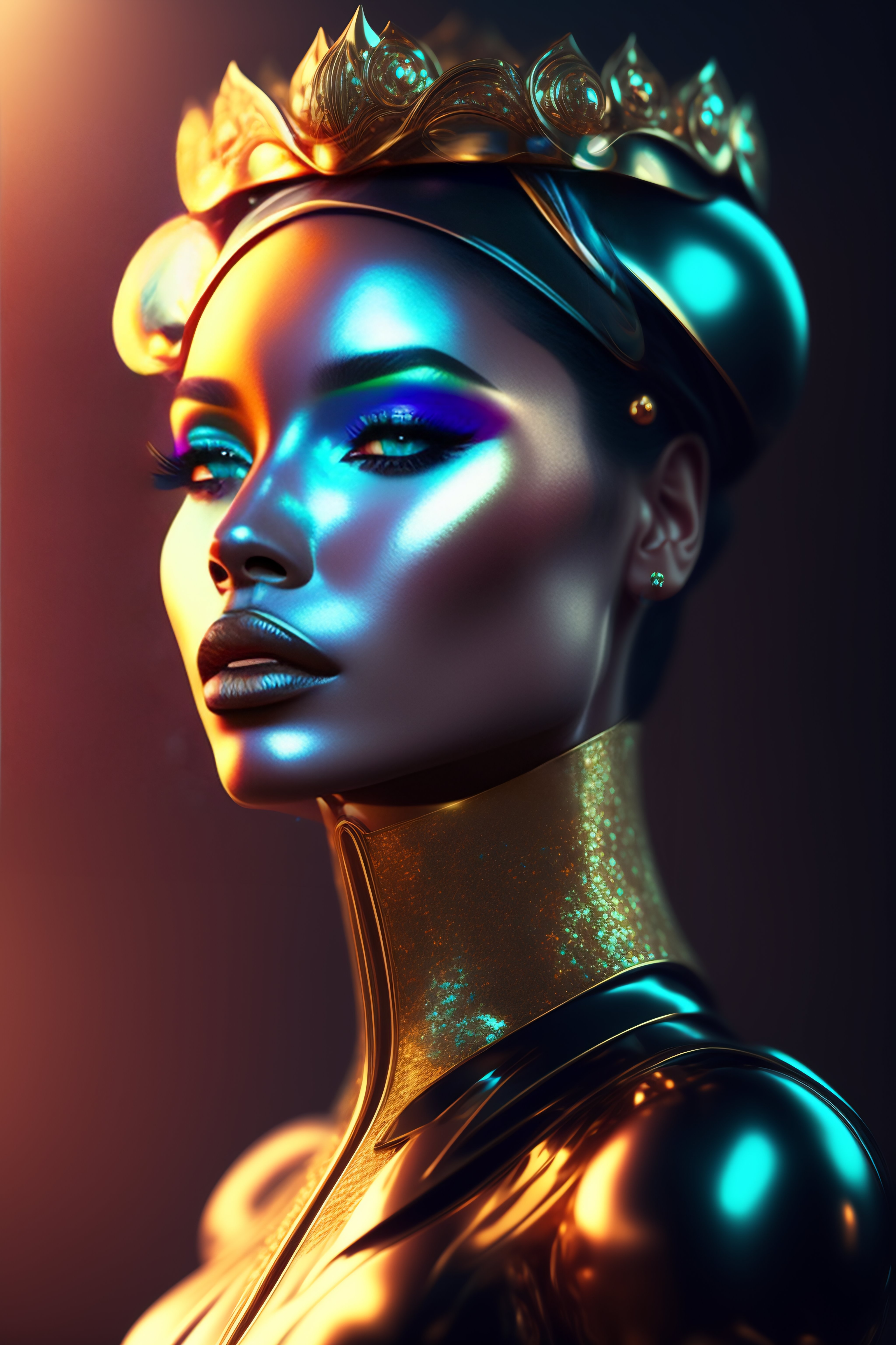 Lexica - Futuristic queen, modern, ultra hd, smooth, glowy, mechanical