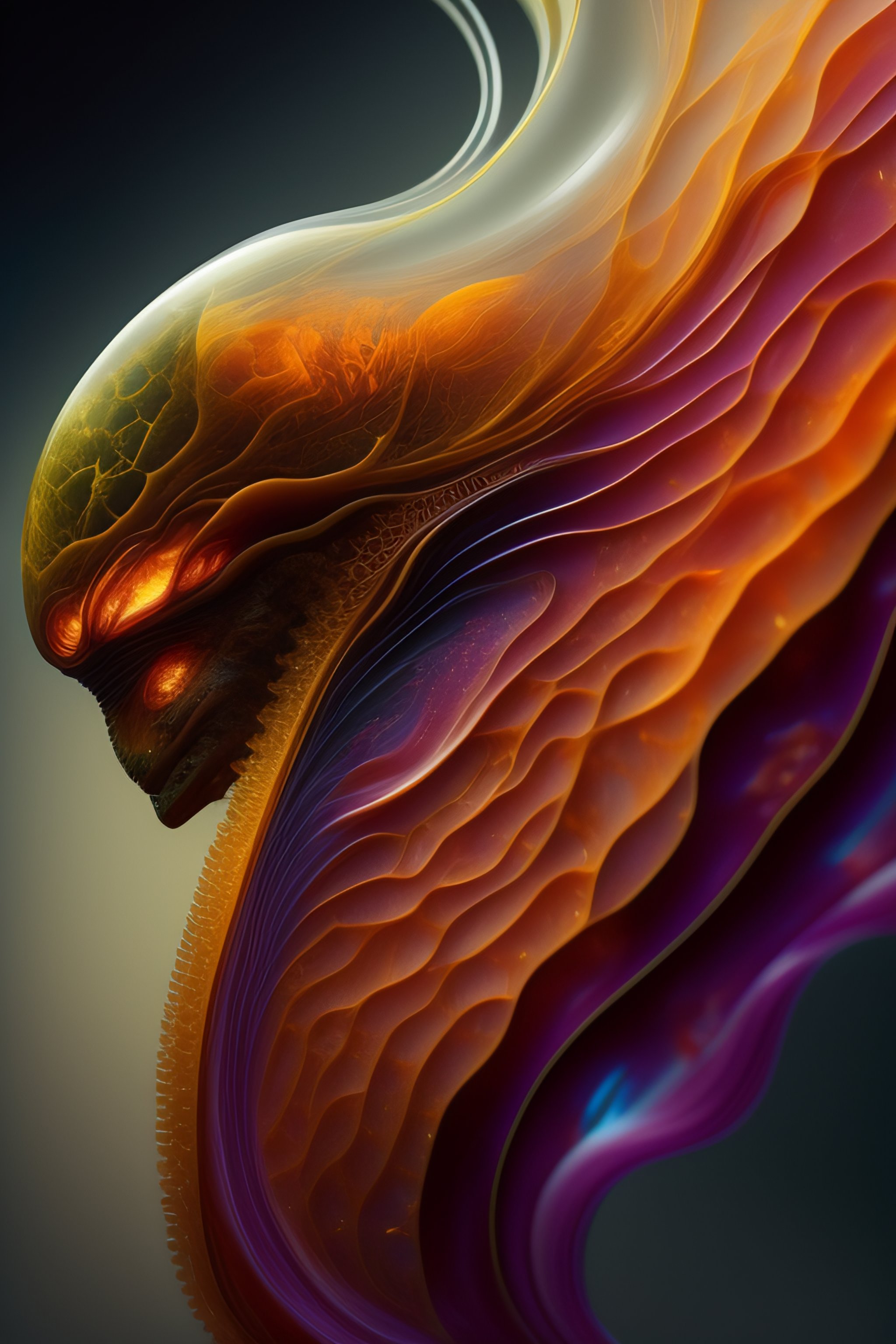 Lexica - Paintings of alien demons with translucent skin on parts of ...