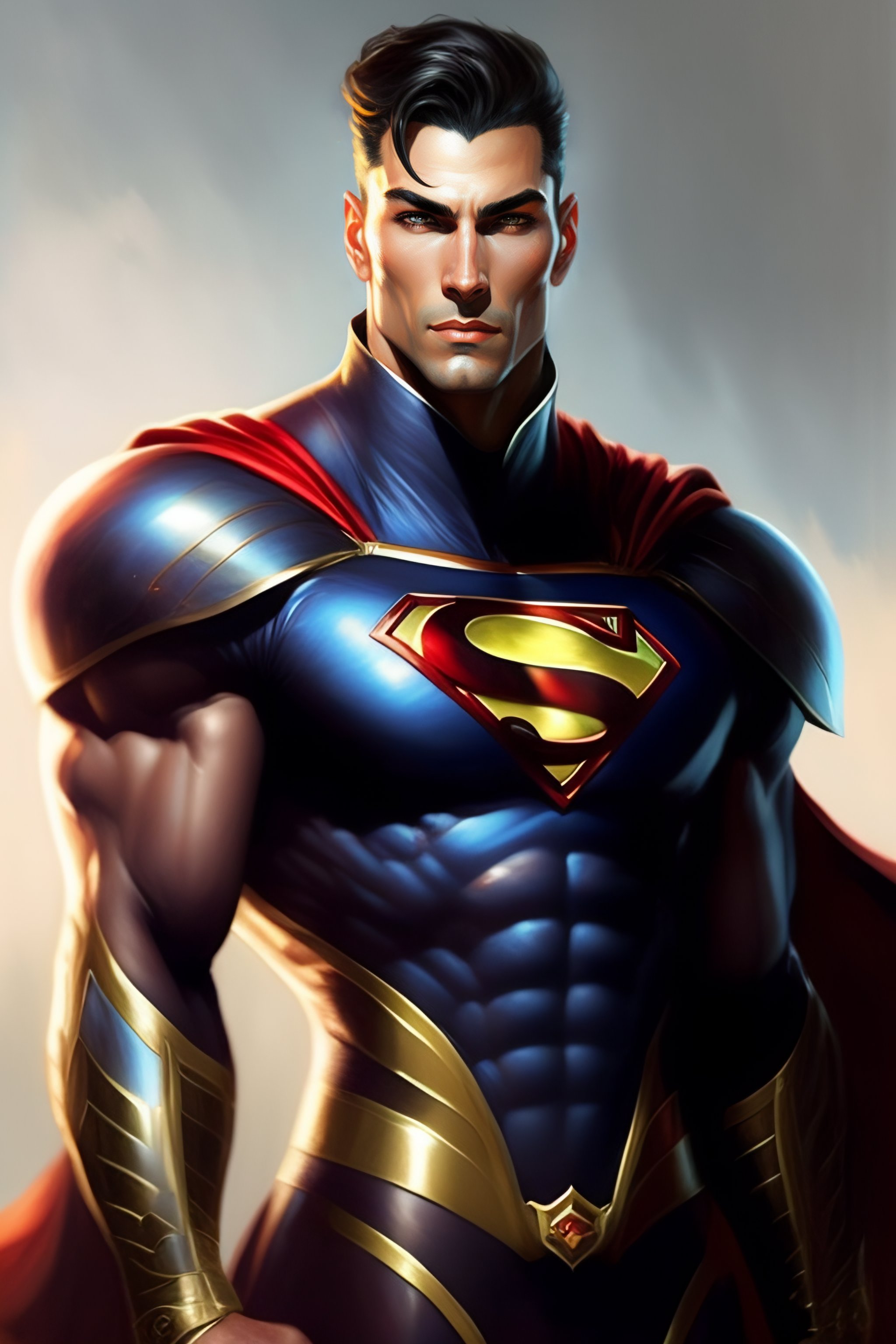 Lexica - Portrait of a super thin muscular superman, epic, tragic ...