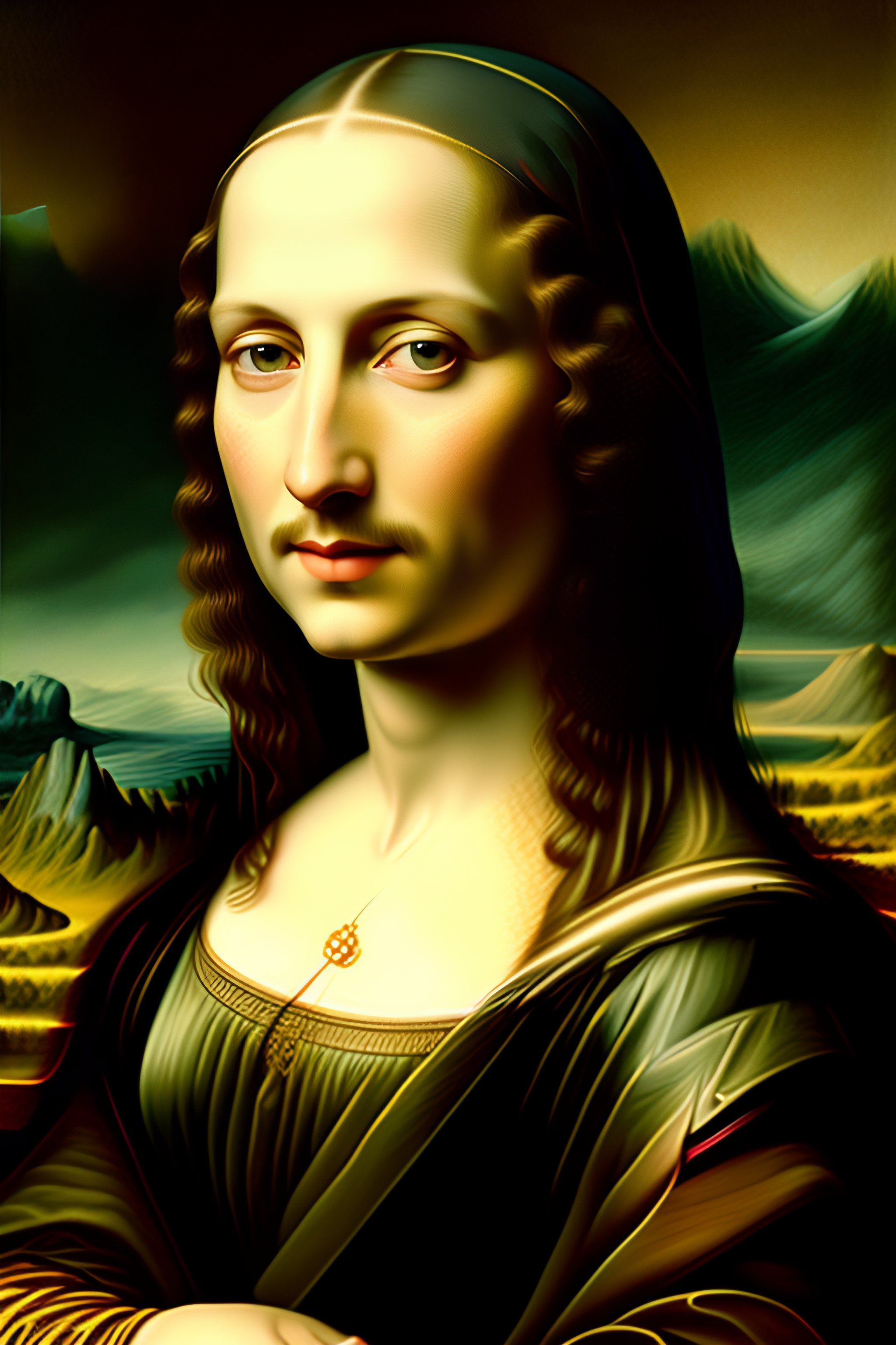 Lexica - The mona lisa but as a bald man