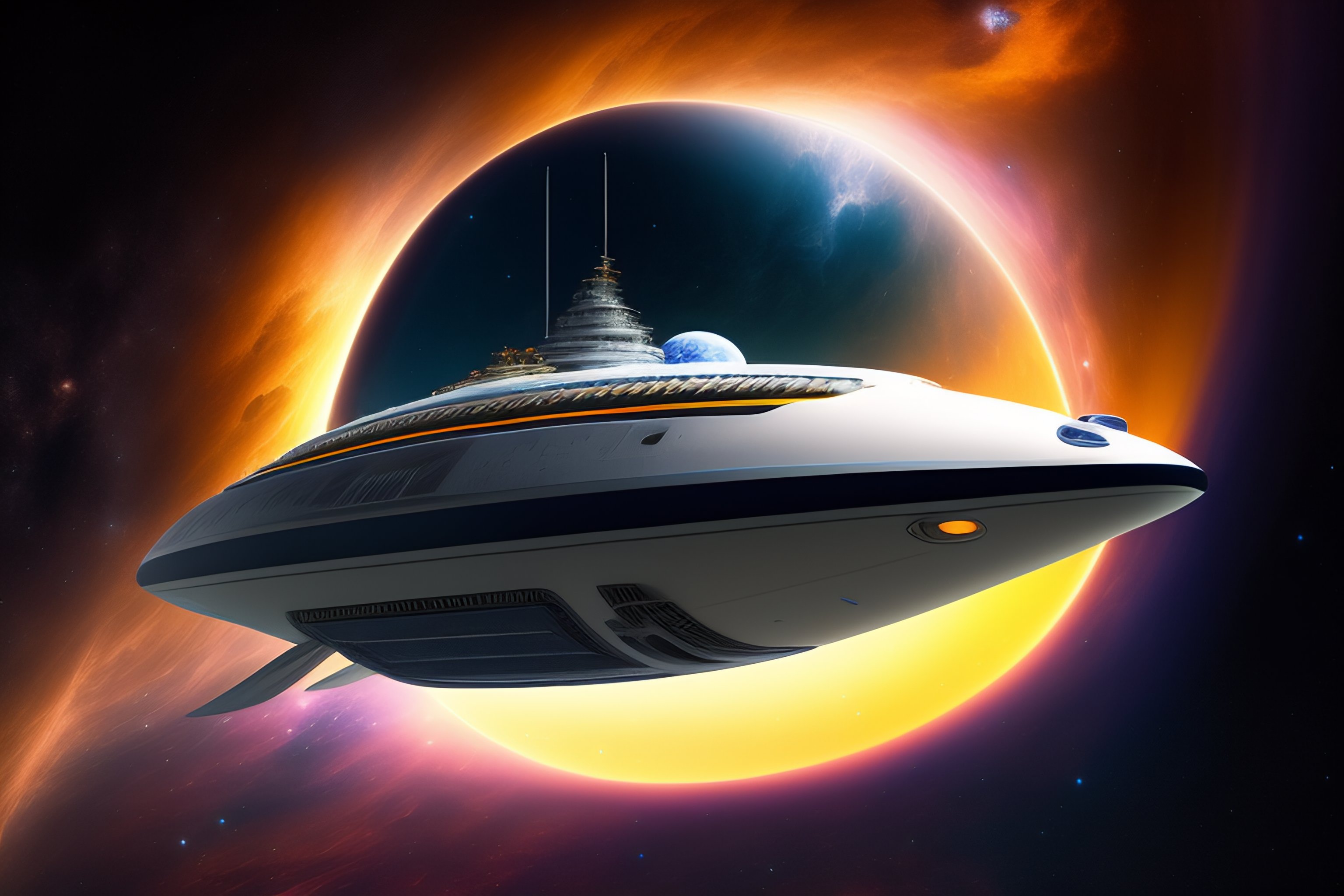 Lexica - Space ship floating in space