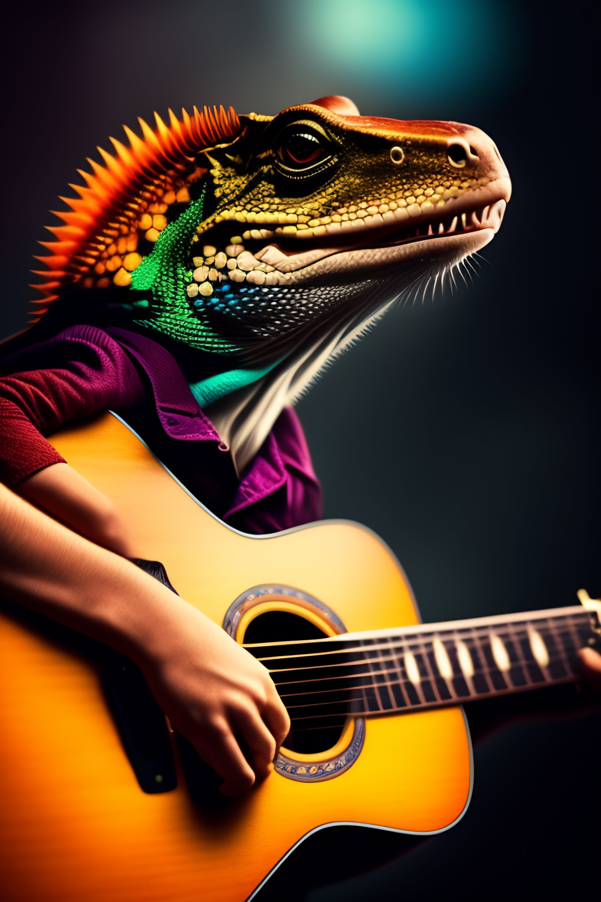 Lexica - Psychodellic lizard playing guitar