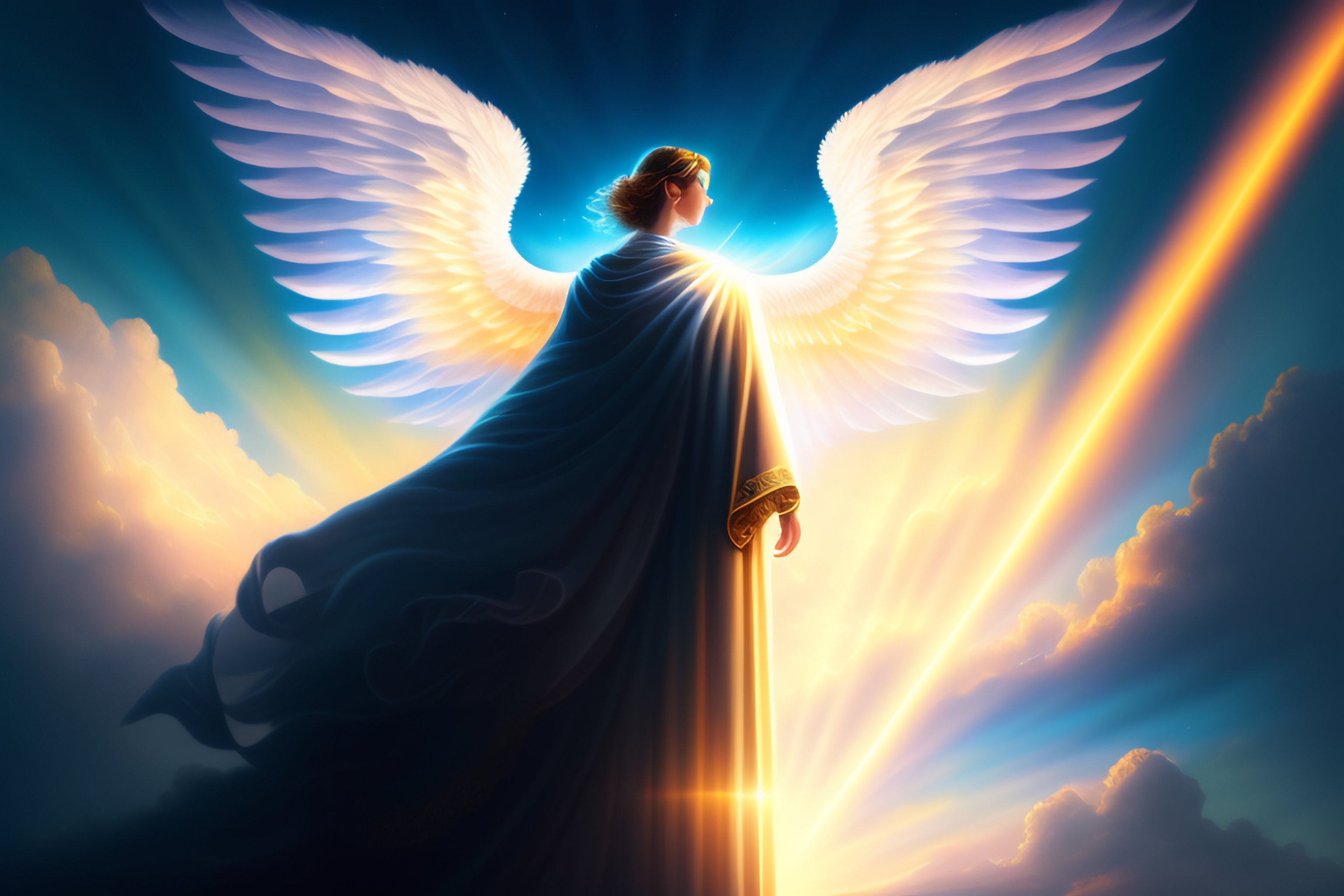 Lexica - Horizontal background, with clouds, splendor, angelic, rays of ...