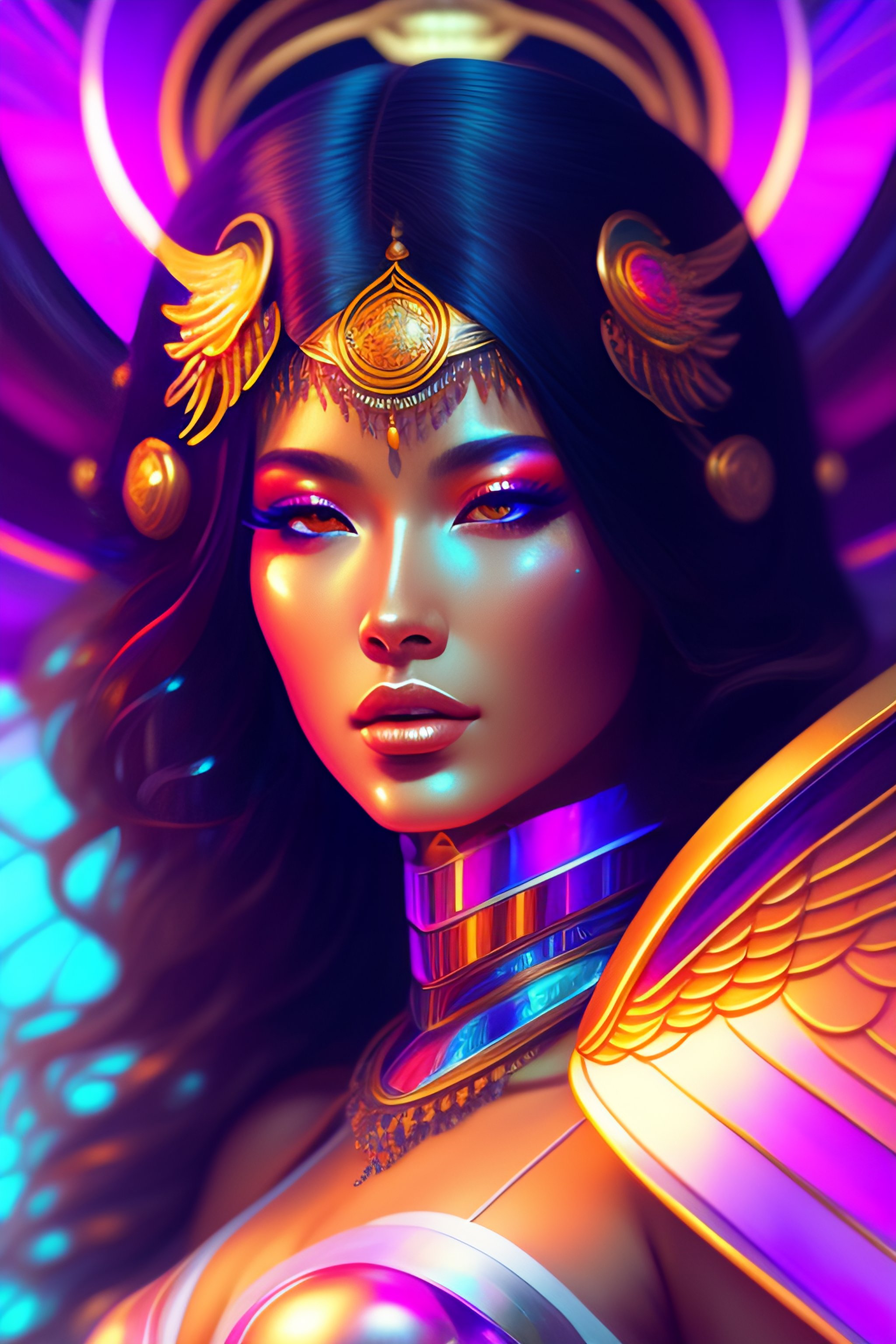 Lexica - A cybernetic goddess, vaporwave aesthetic, colorful ...