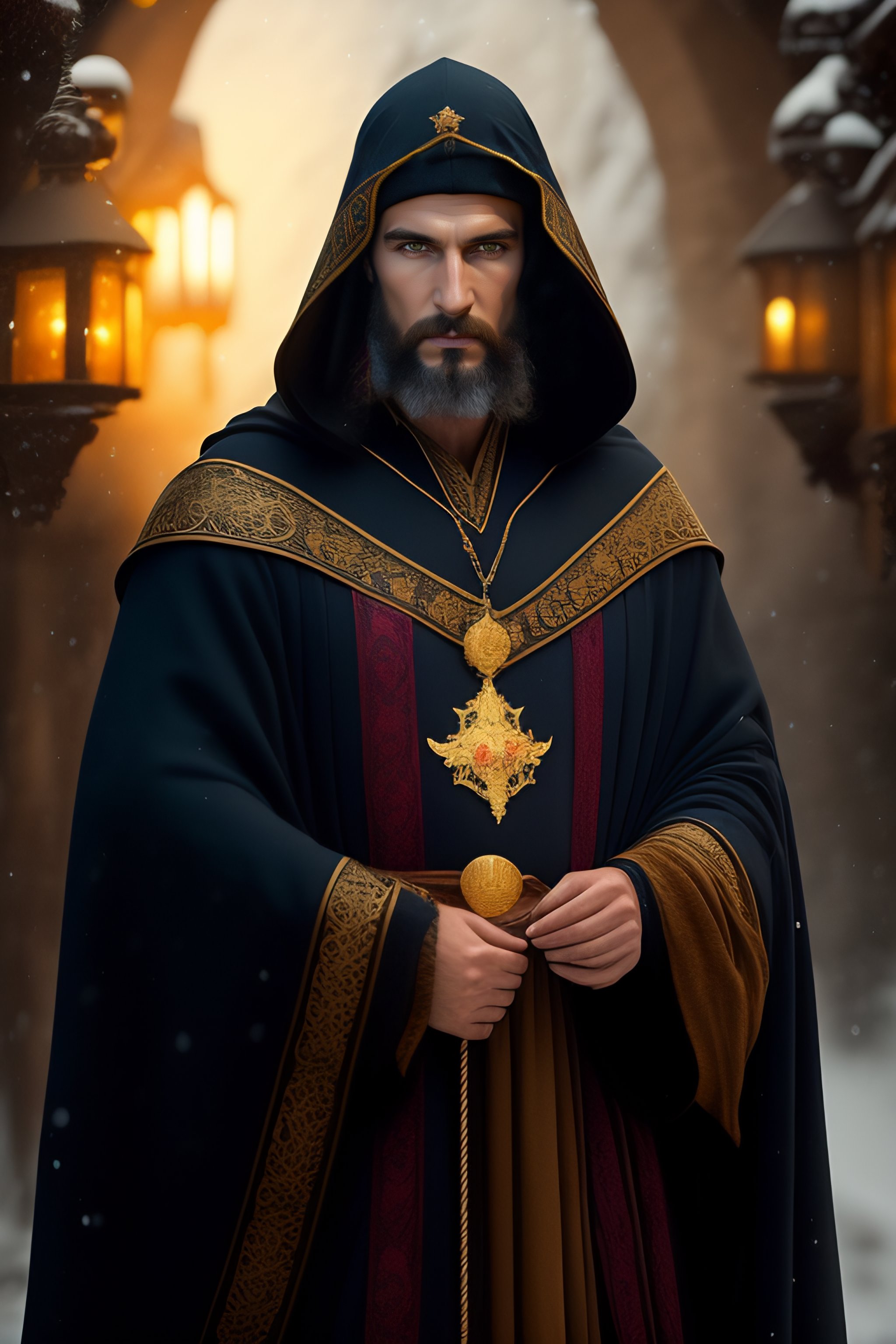 Lexica - Руслан Герасименко as wizard in black robe medieval style ...