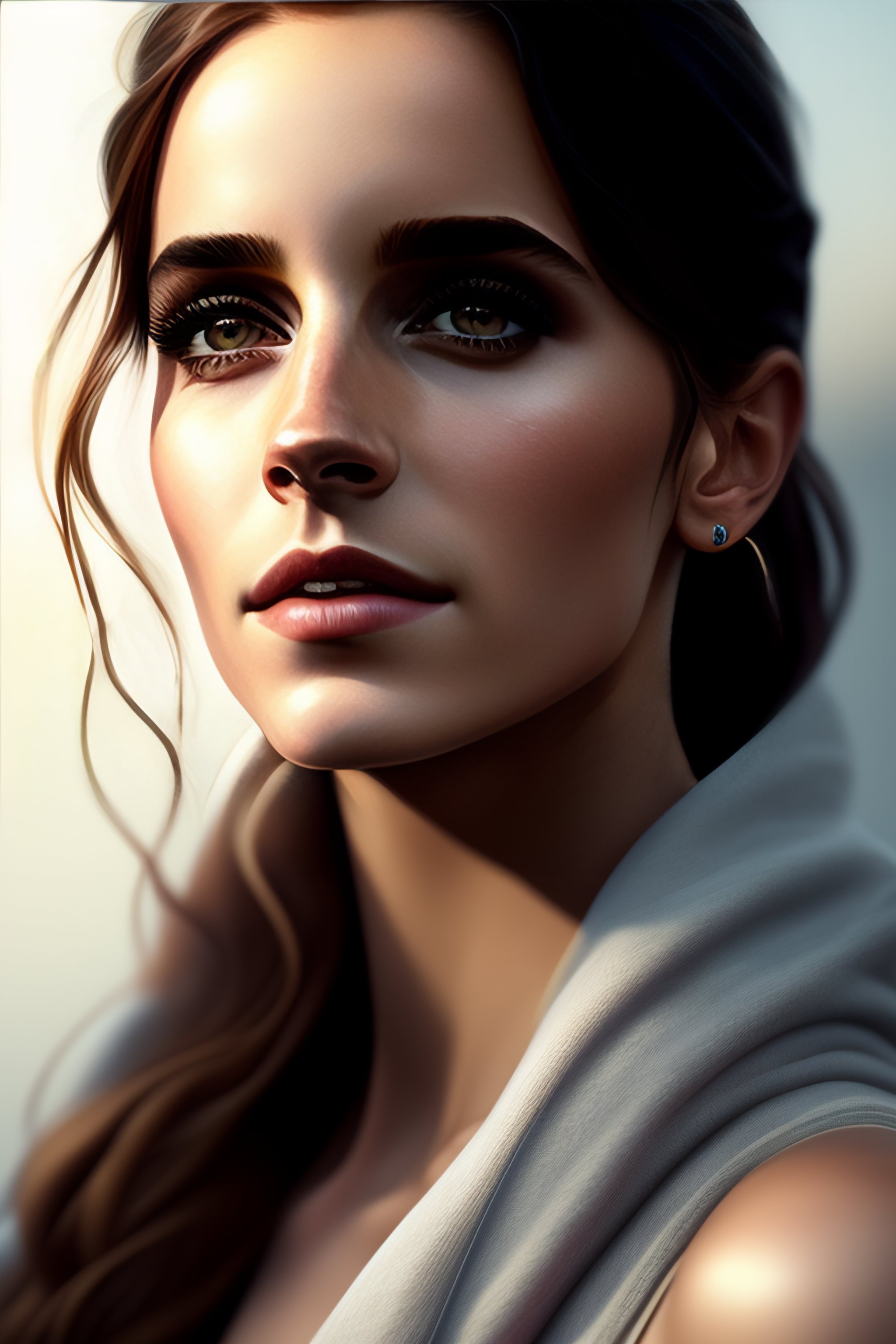 Lexica - Emma watson, au naturel, grey eyes, hyper detailed, digital ...