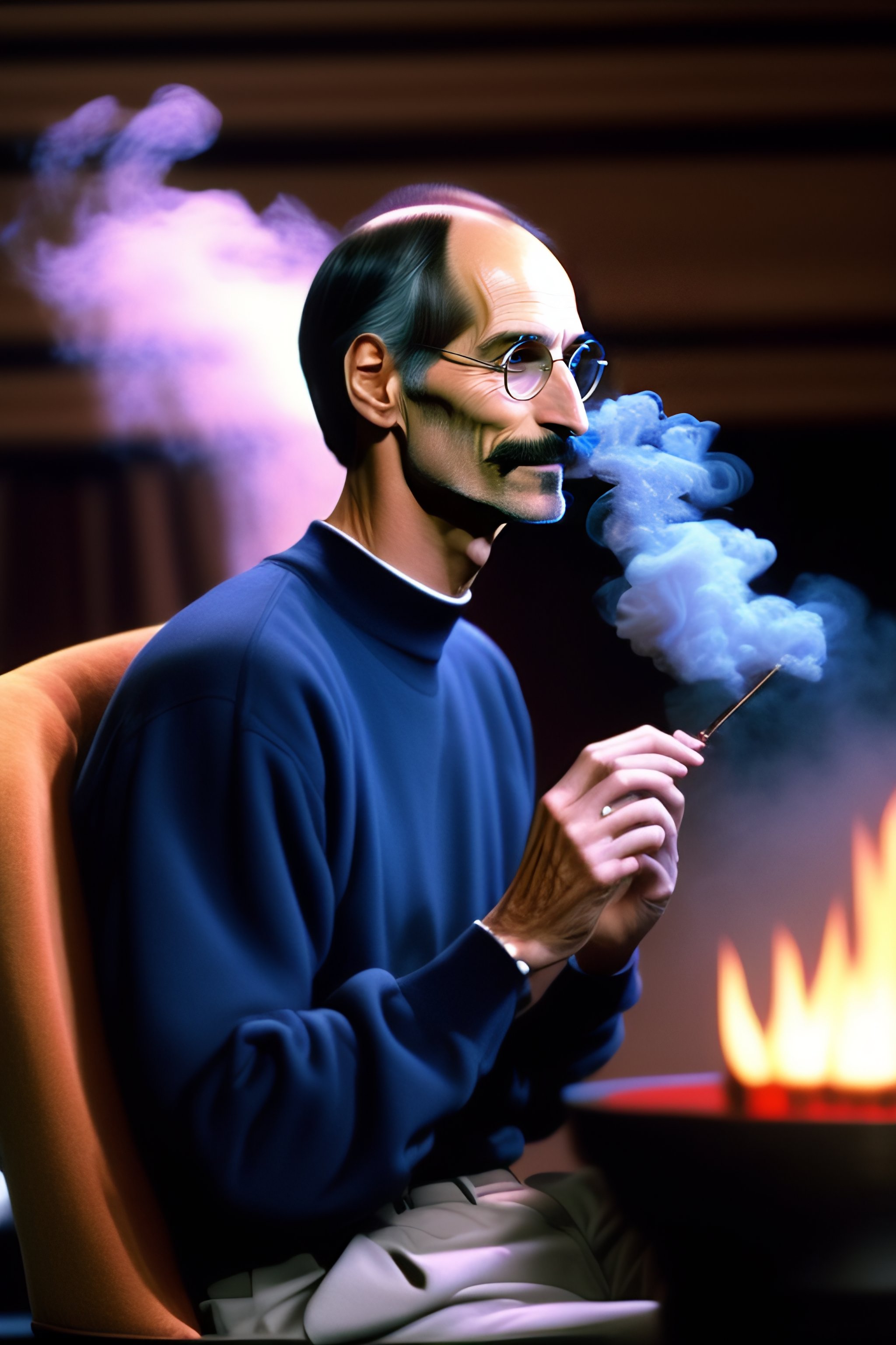 Lexica - Older steve jobs smoking a joint with snoop dogg