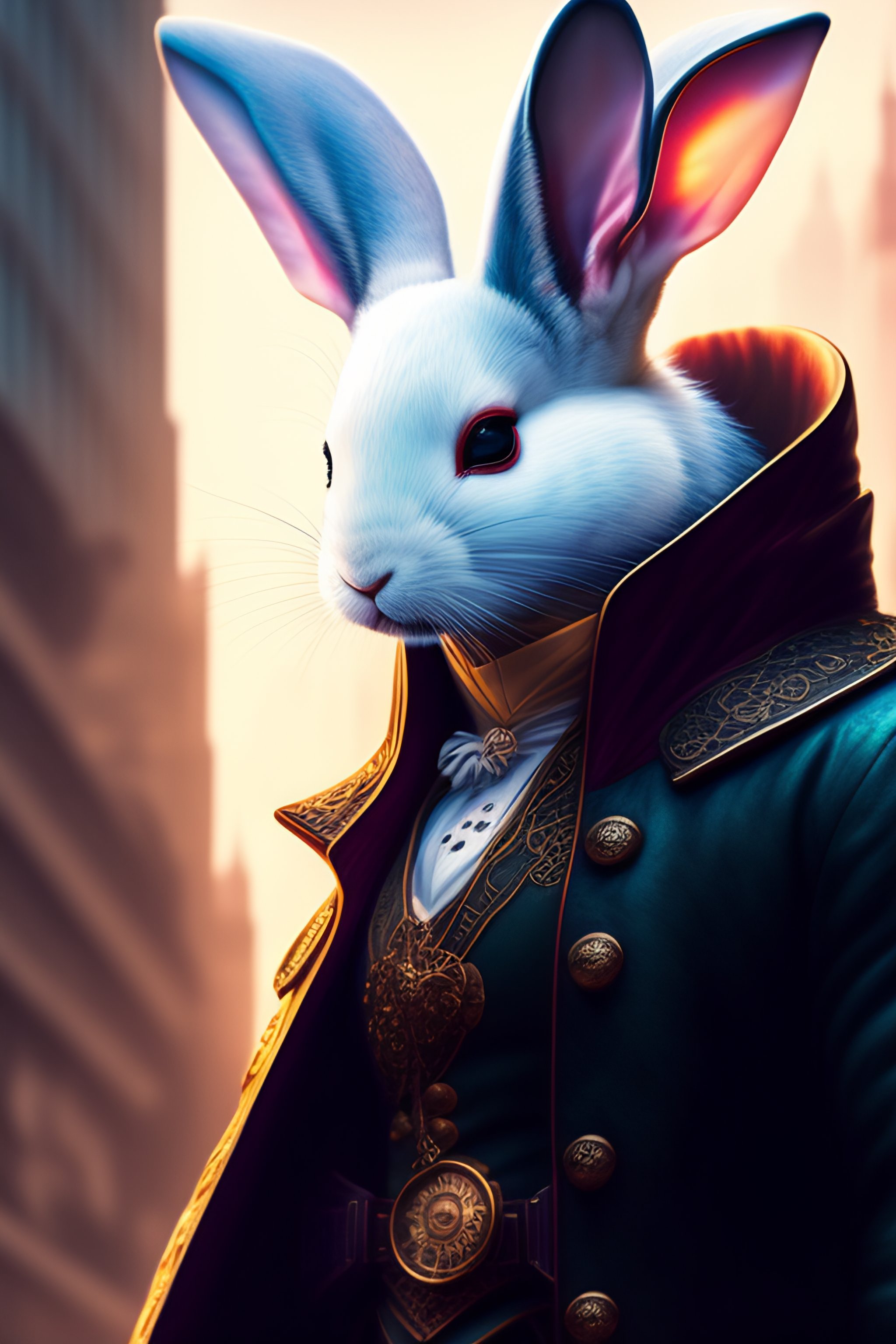Lexica - White rabbit, matrix, city, steampunk style, highly detailed ...