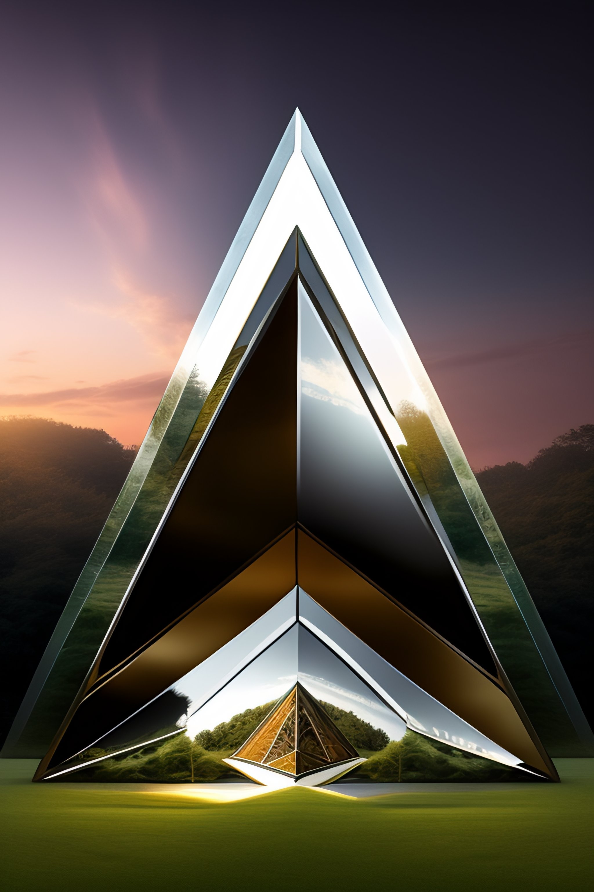 Lexica - Mirror triangular pyramid polyhedron mirror material sith tree ...