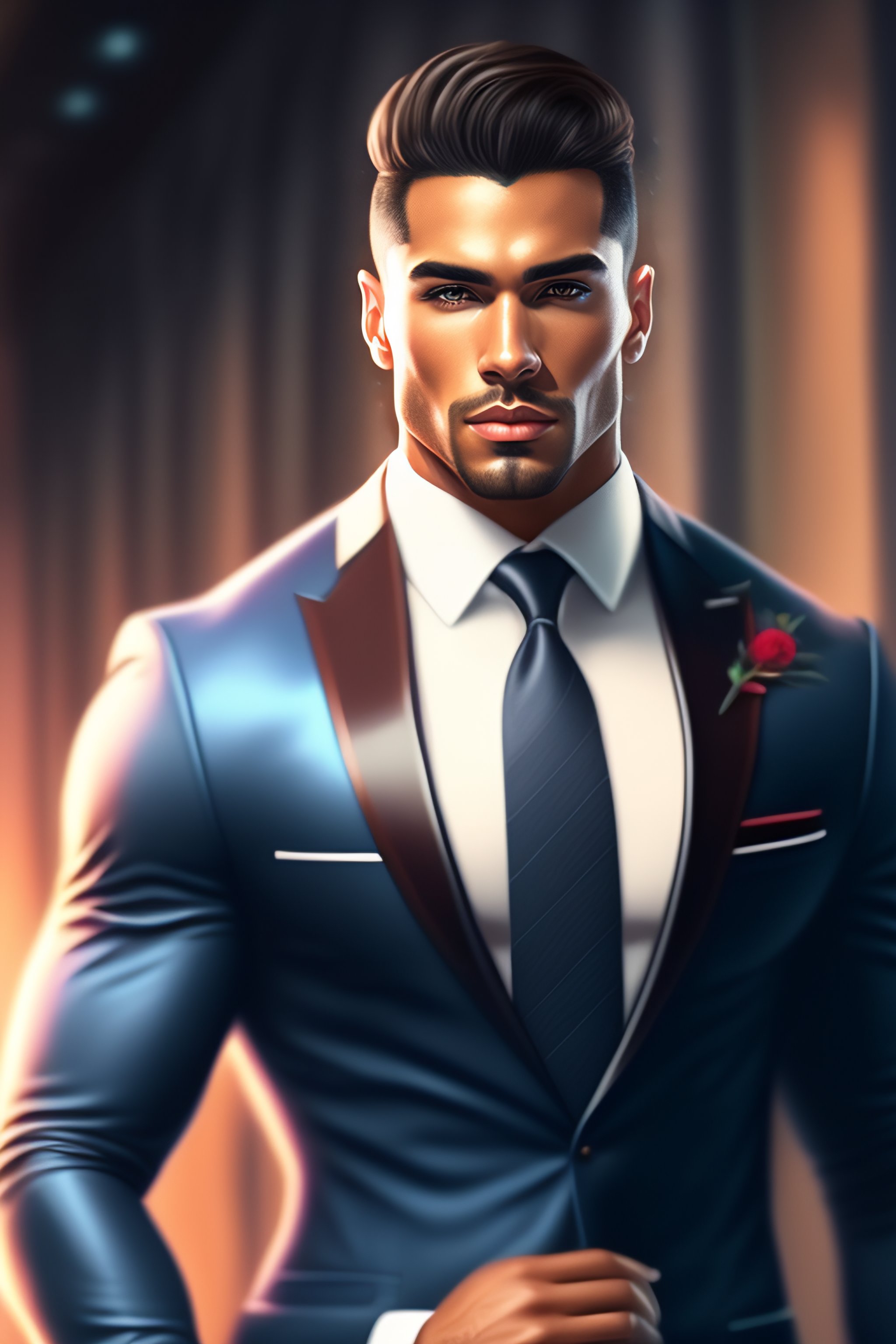 Lexica - Cute, muscular man in tight elegant suit, detailed, art ...