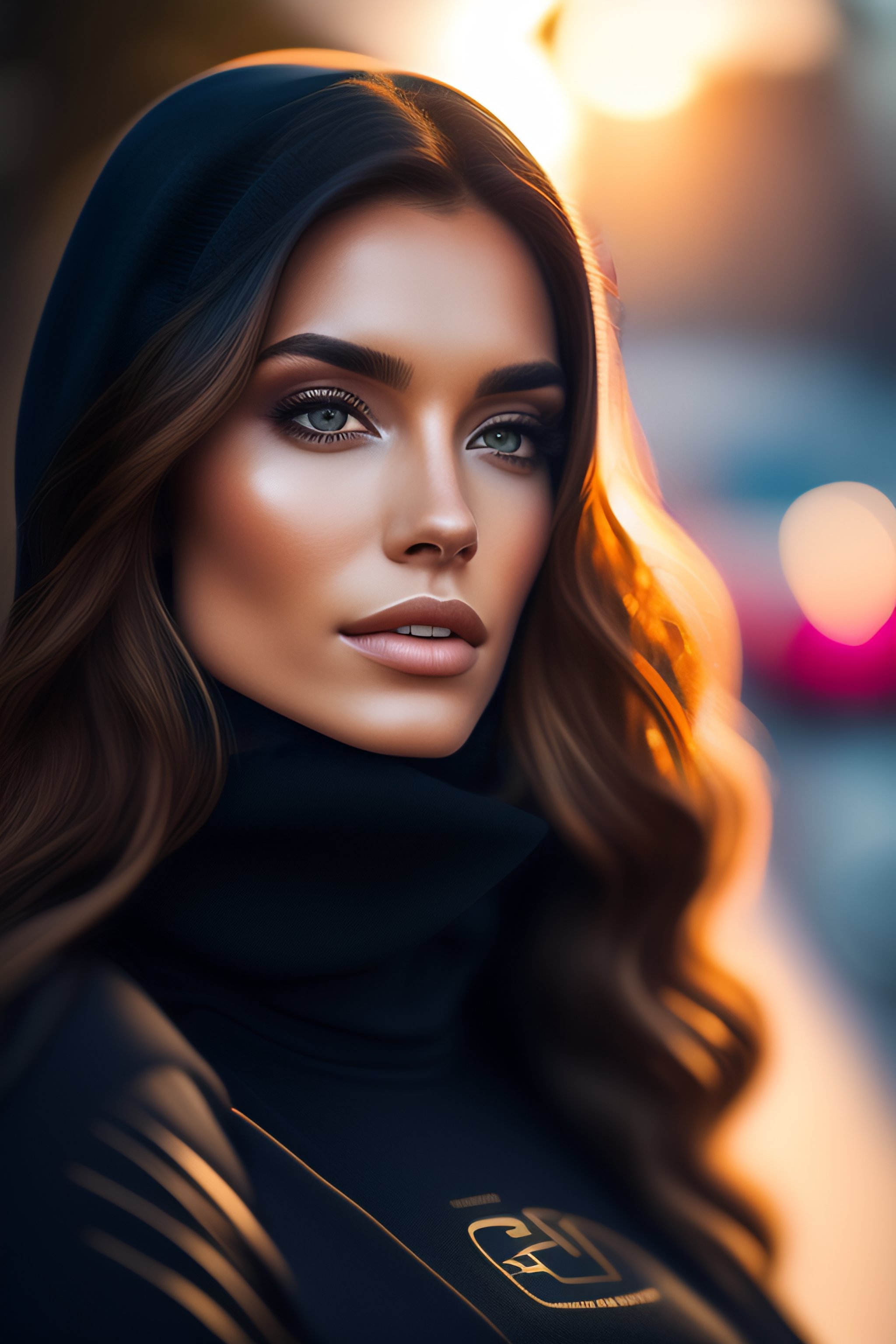 Lexica - High angle photo of a gorgeous young woman in the style of ...