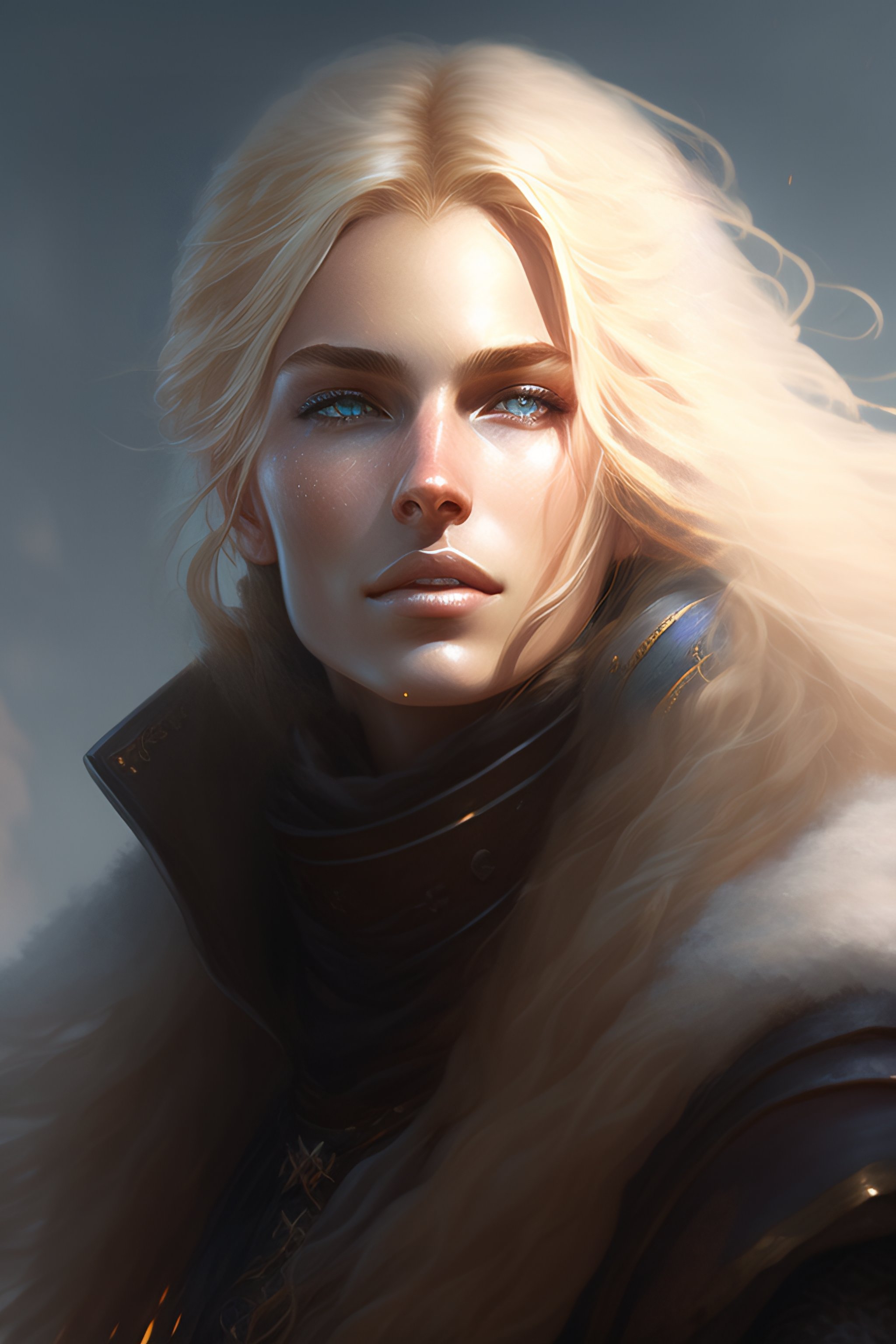 Lexica - Portrait of medieval english sorcerer blond hair, dark colors ...