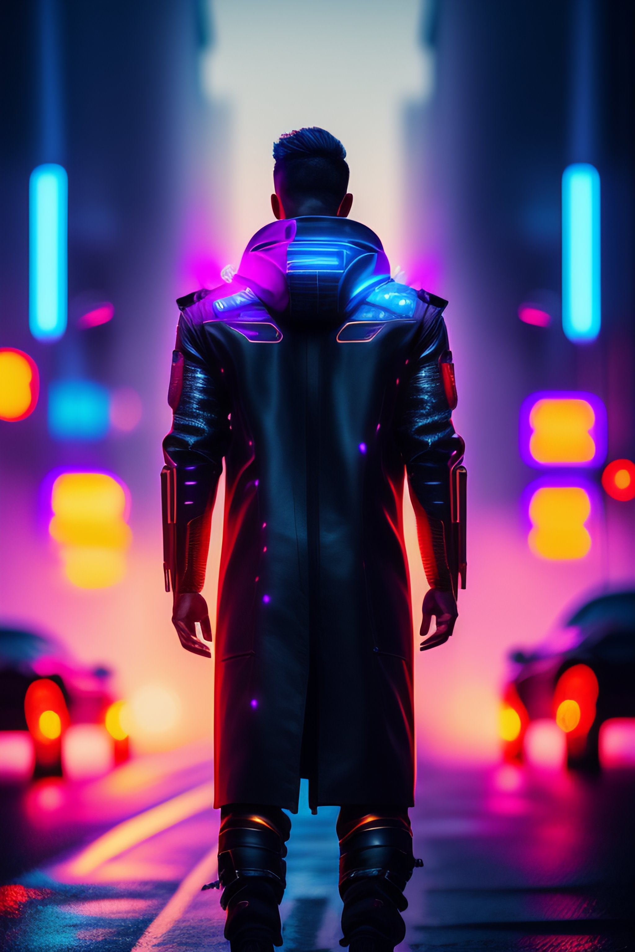 Lexica - Futuristic cyberpunk guitar player, half cyborg, full body, in ...