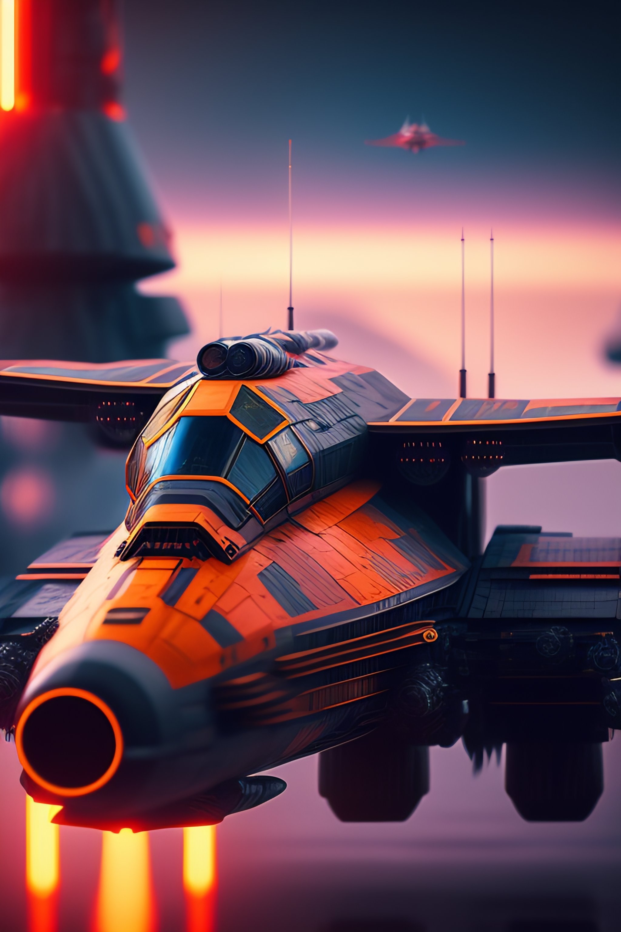 Lexica - X-Wing fighter, Kashyyyk, focus is the ship. Very vibrant ...
