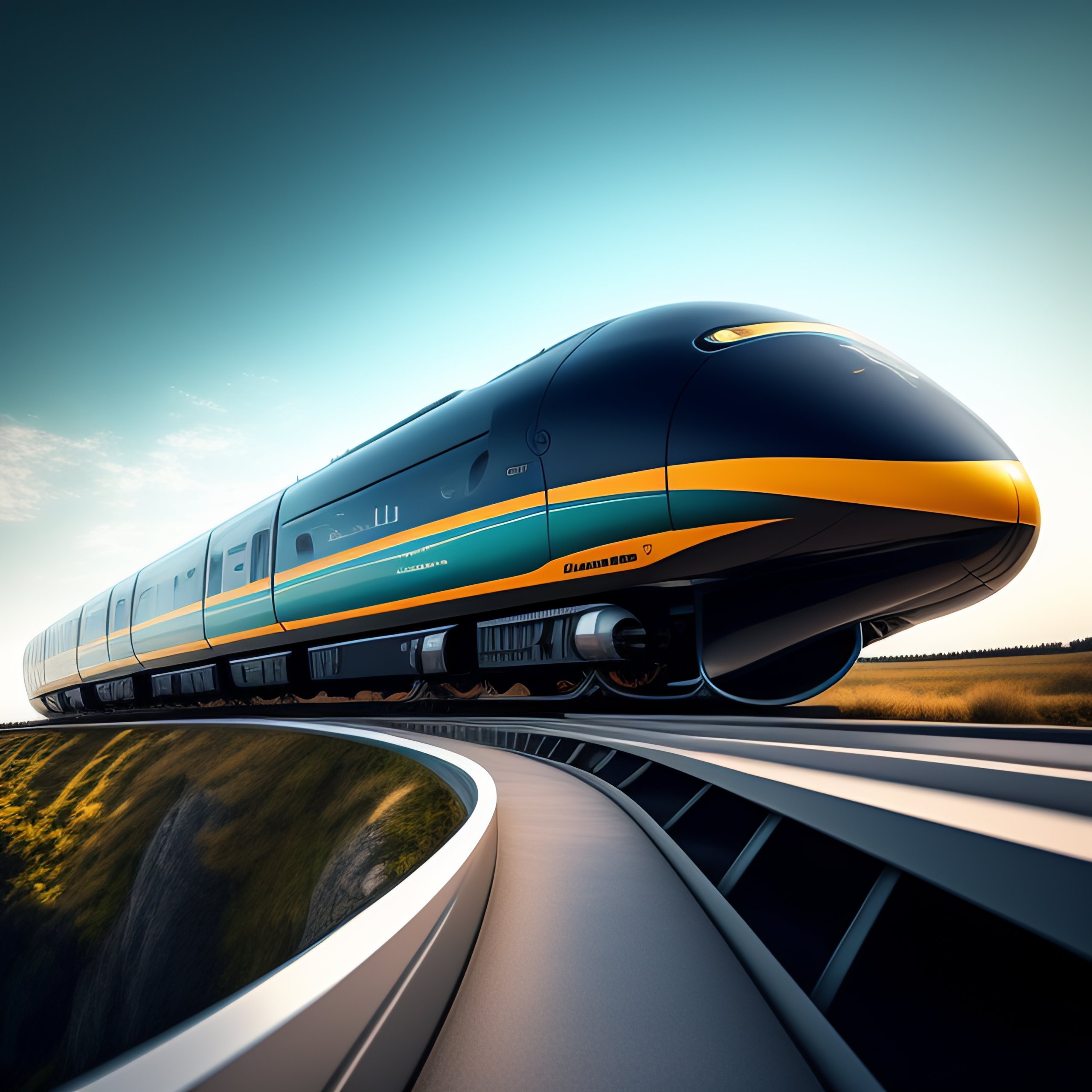 Lexica - A futuristic maglev train, seen from behind