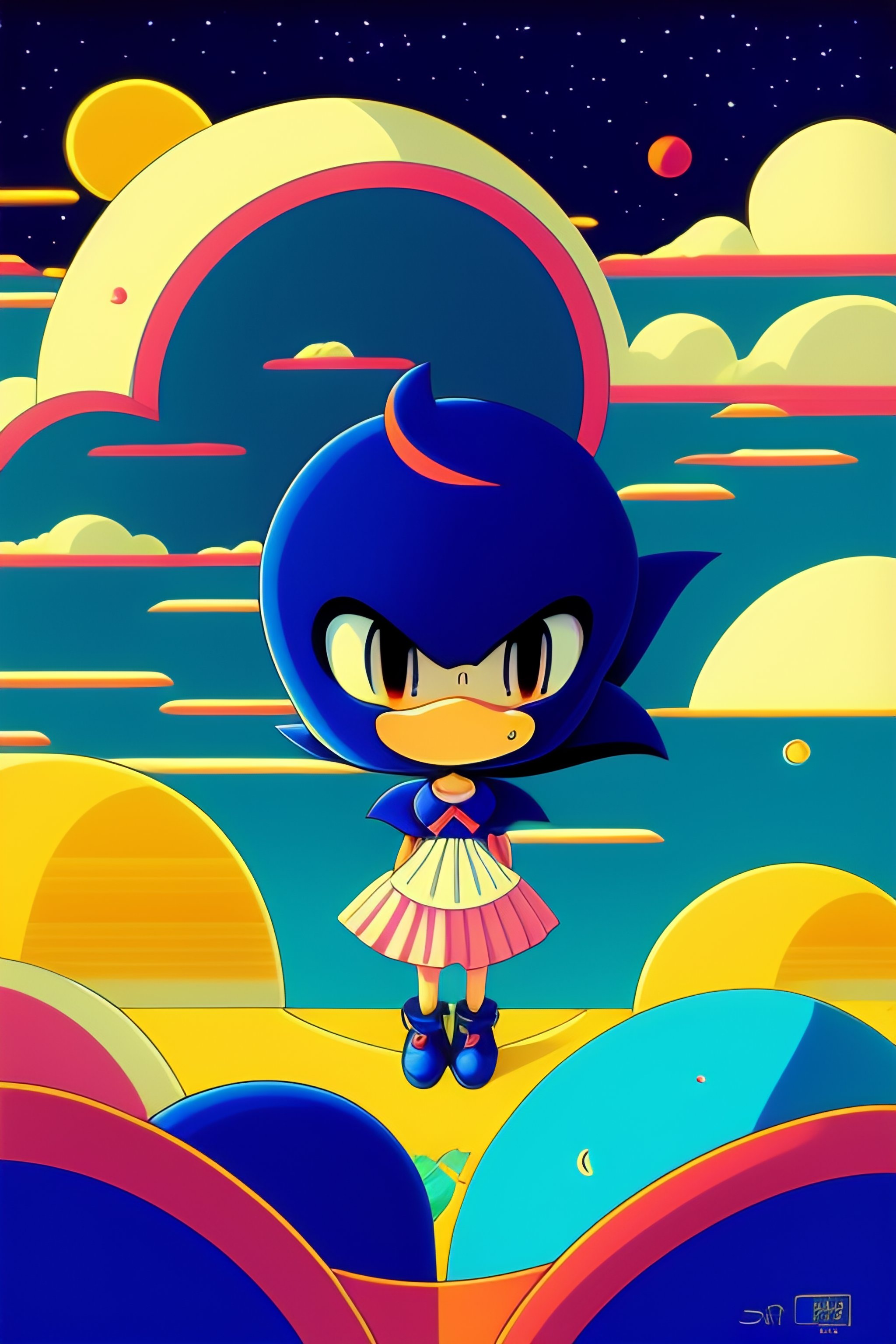 Lexica - SONIC chiho aoshima artwork, Style of 90's vintage anime ...