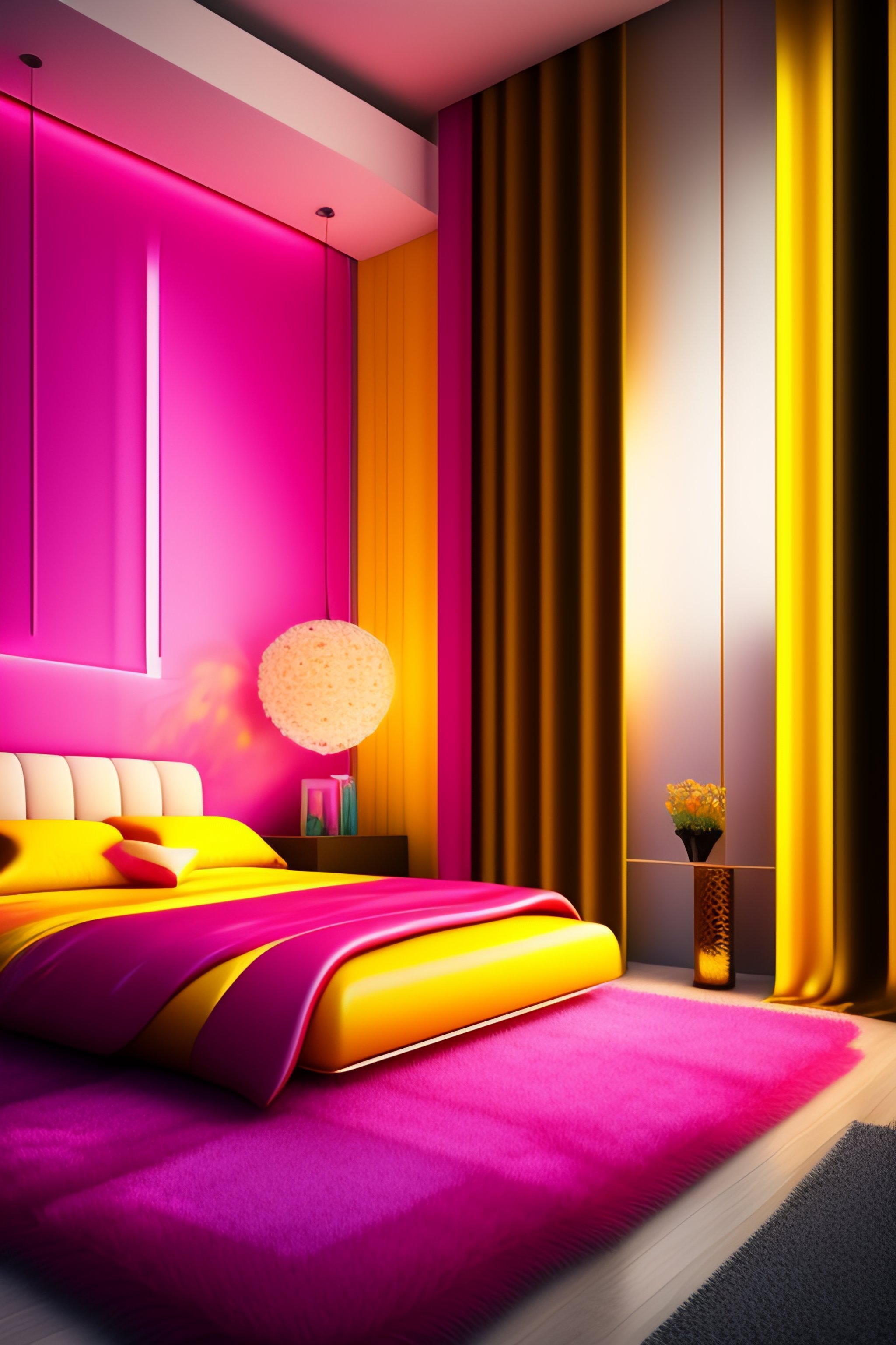 Lexica - Just Modern Pink And Yellow room