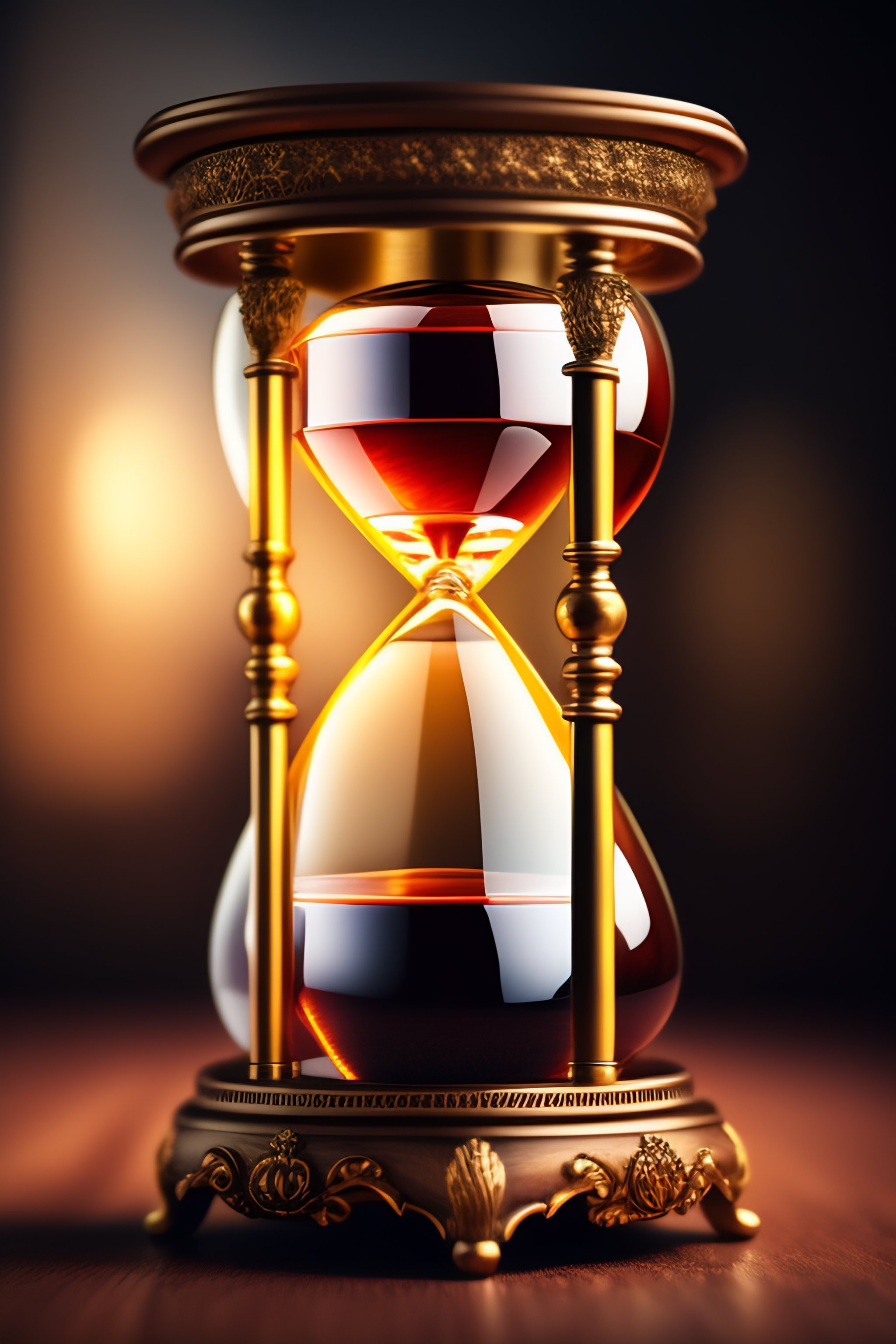 Lexica - A photo of an antique hourglass, lying down and with broken ...