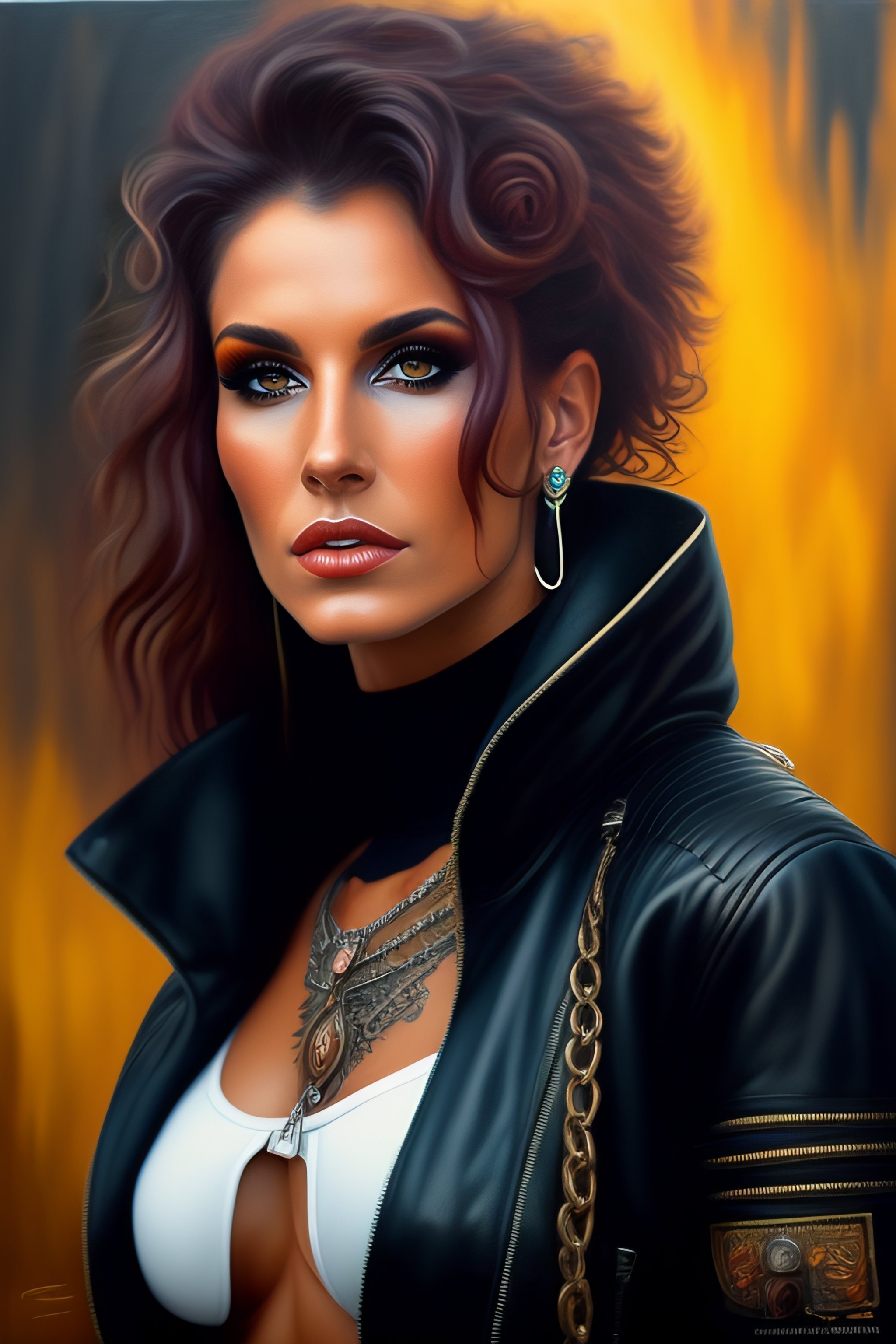 Lexica - @stellapellerano as a cute punk scull girl, mad max jacket ...