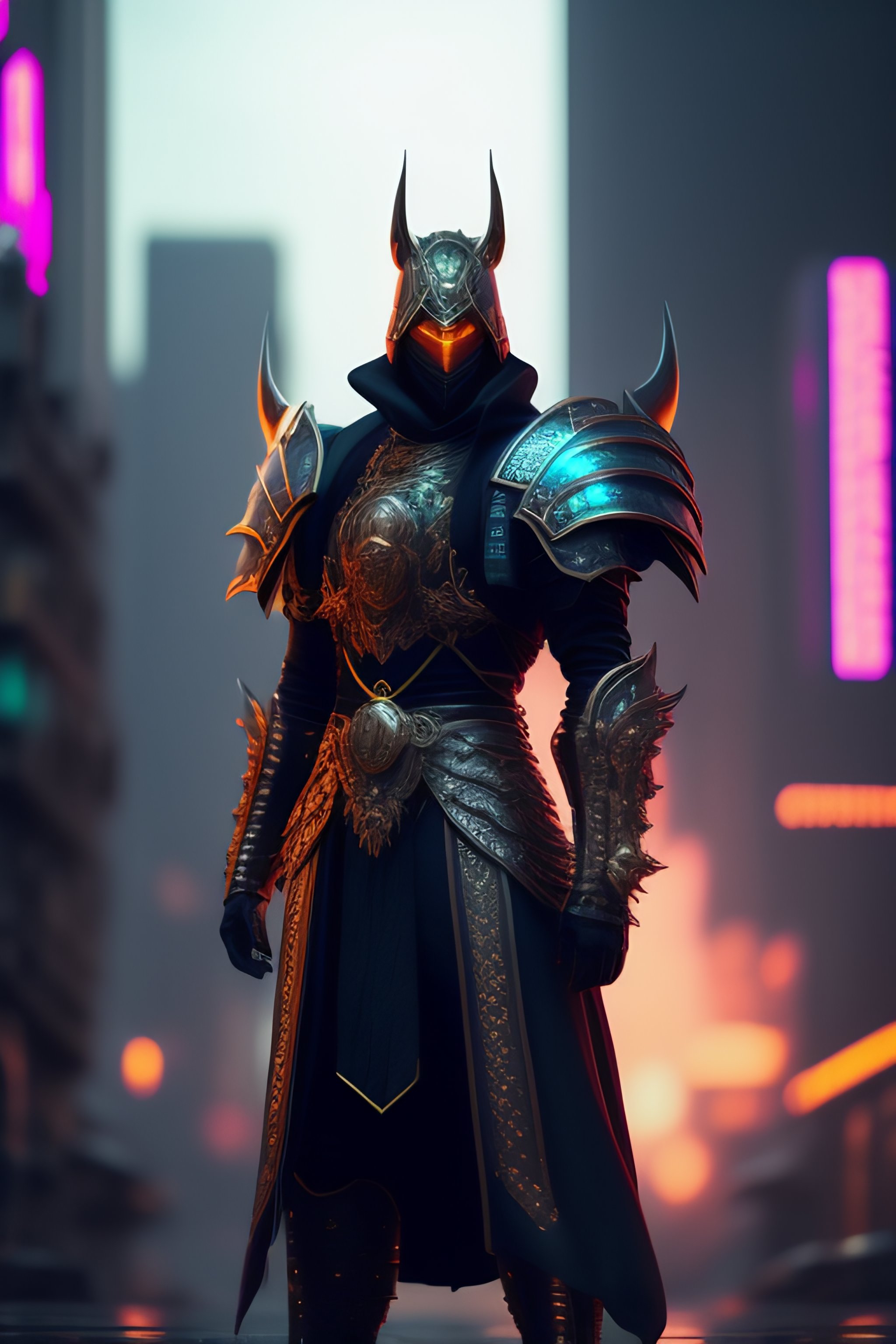 Lexica - Lovecraftian, demon hunter, cyber samurai, on cyberpunk city ...