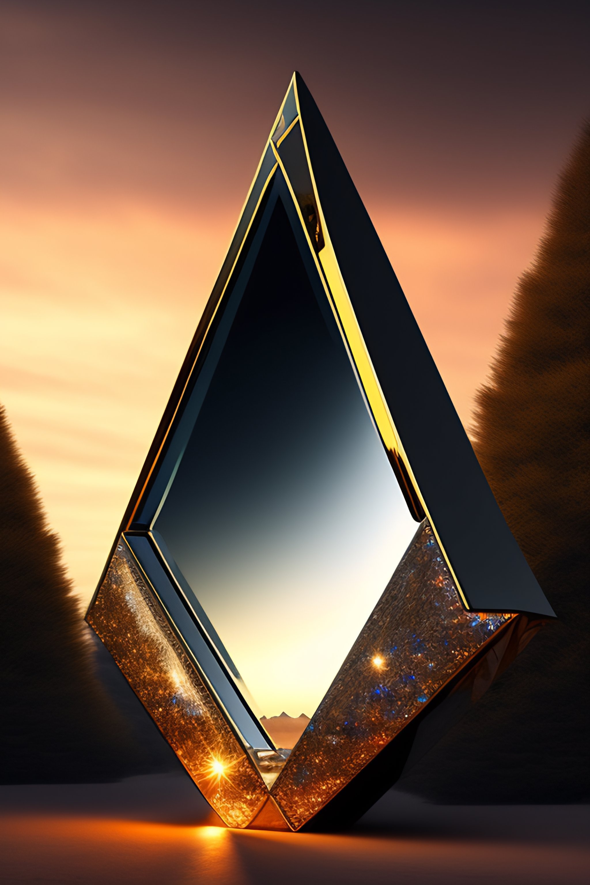 Lexica - Mirror triangular pyramid polyhedron mirror material sith tree ...