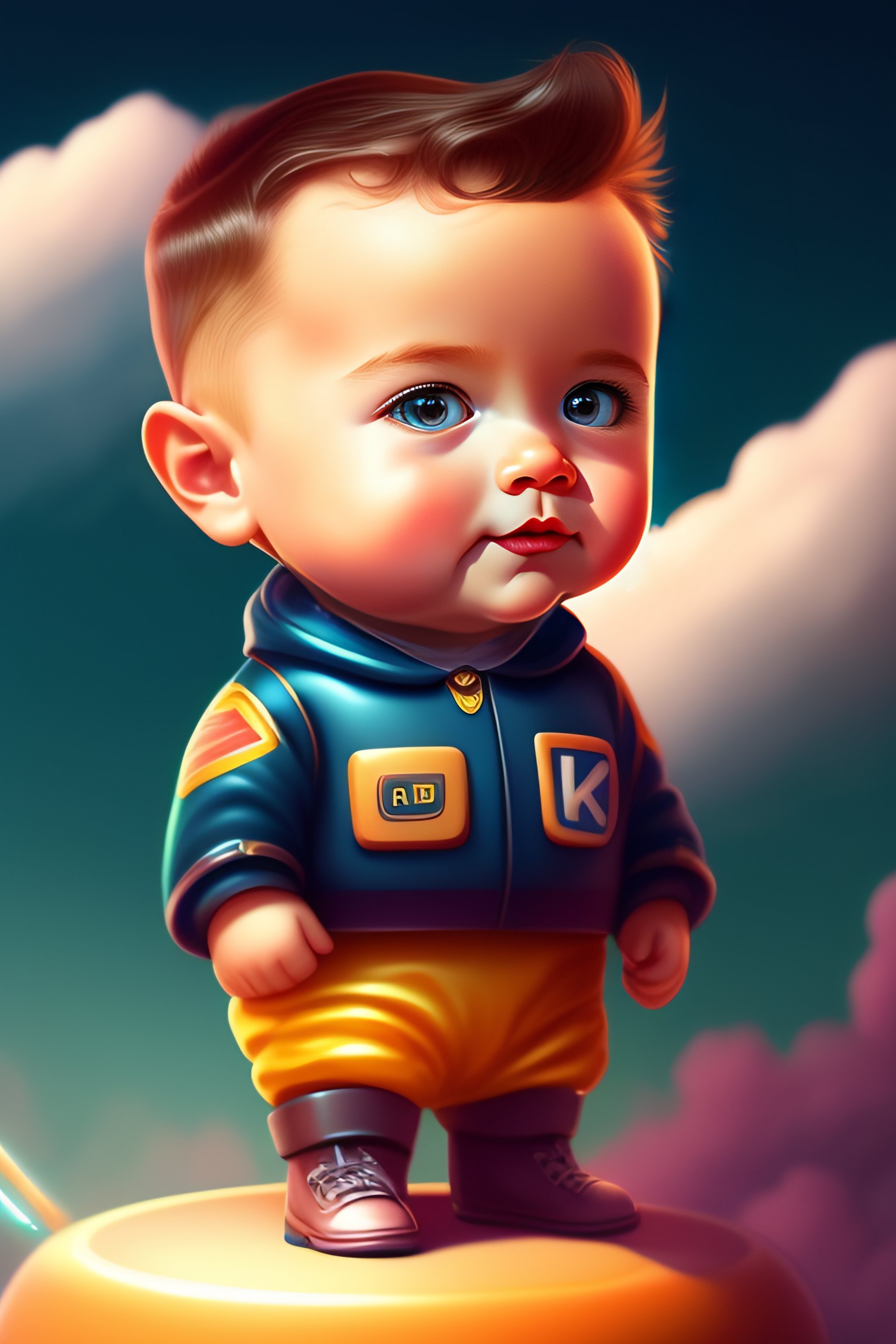 Lexica - Cute and adorable cartoon baby Elon Musk, fantasy, dreamlike ...
