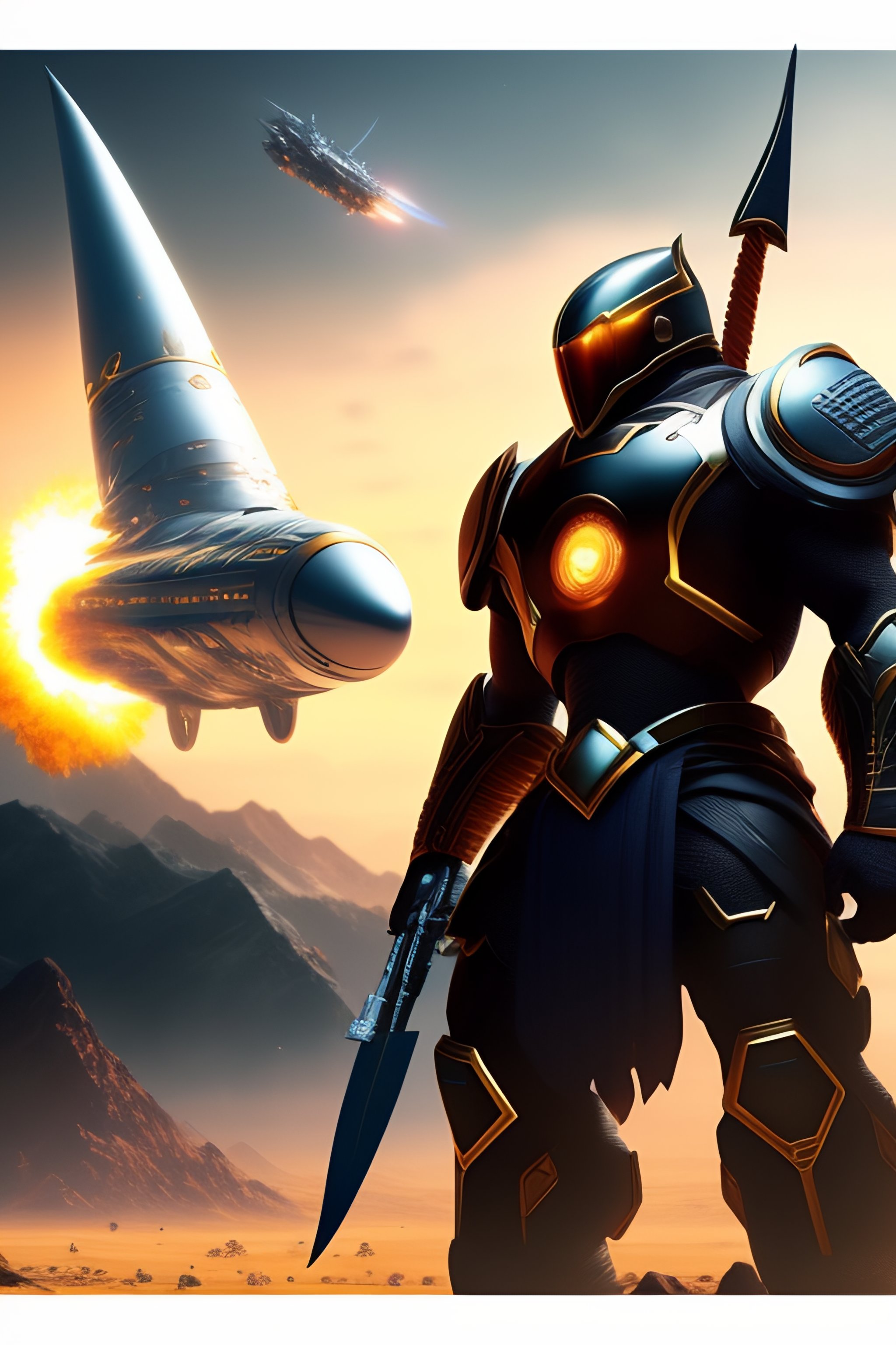 Lexica - Create a high tech equipped weaponized warrior for the defense ...