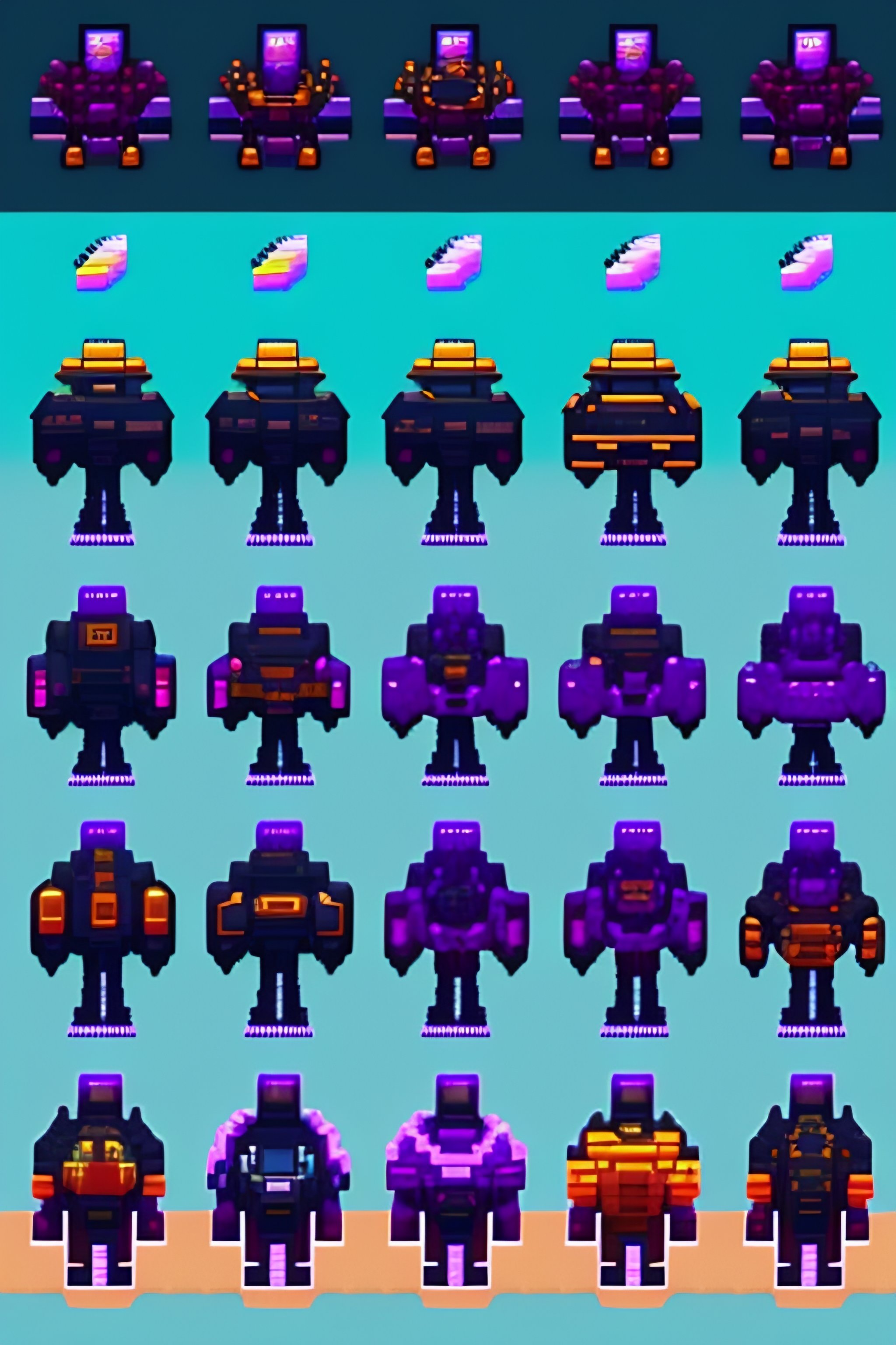 Lexica - Sprite sheet for a pixel art scifi game