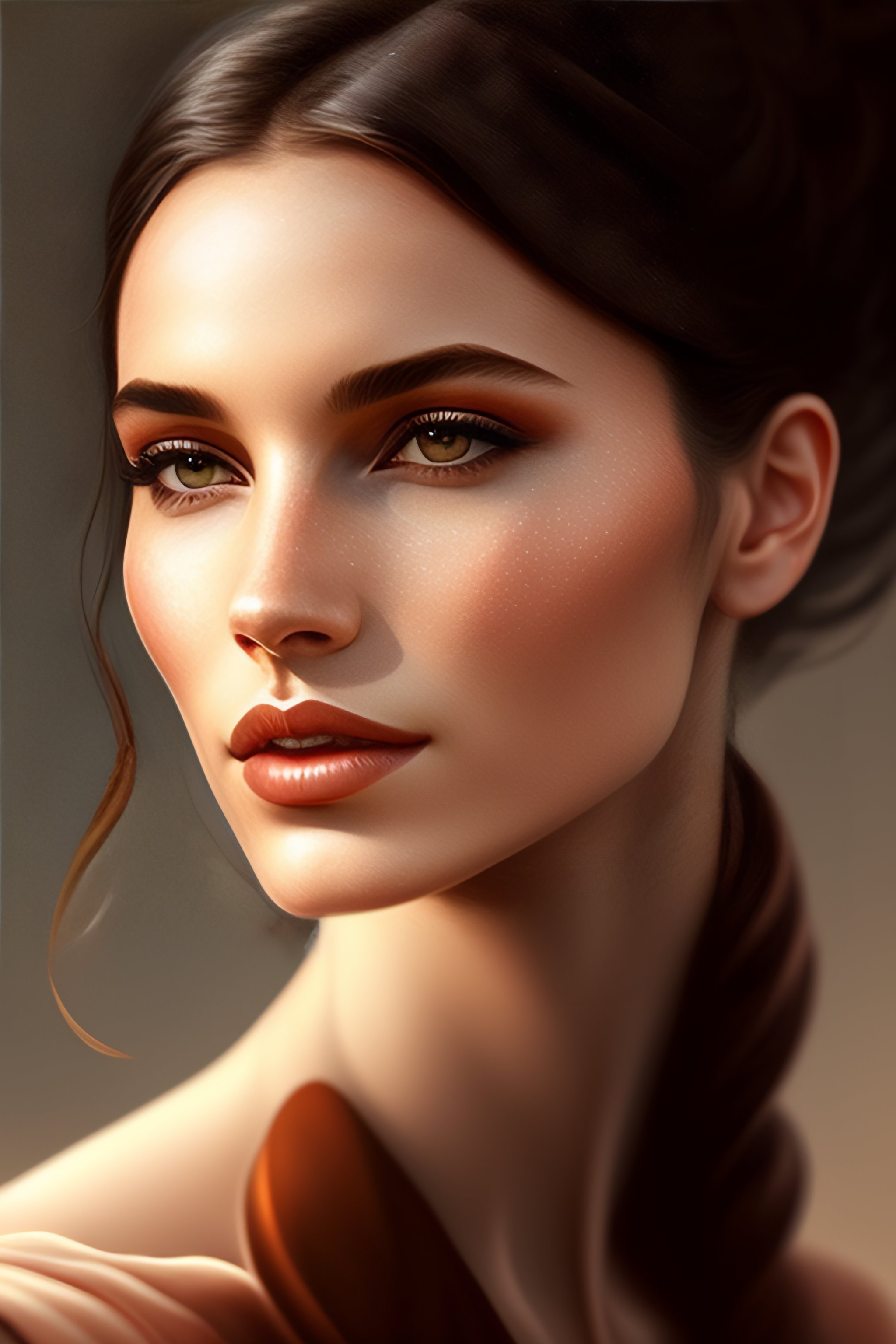 Lexica - An elegant portrait of the slender woman with smiley lips, a ...