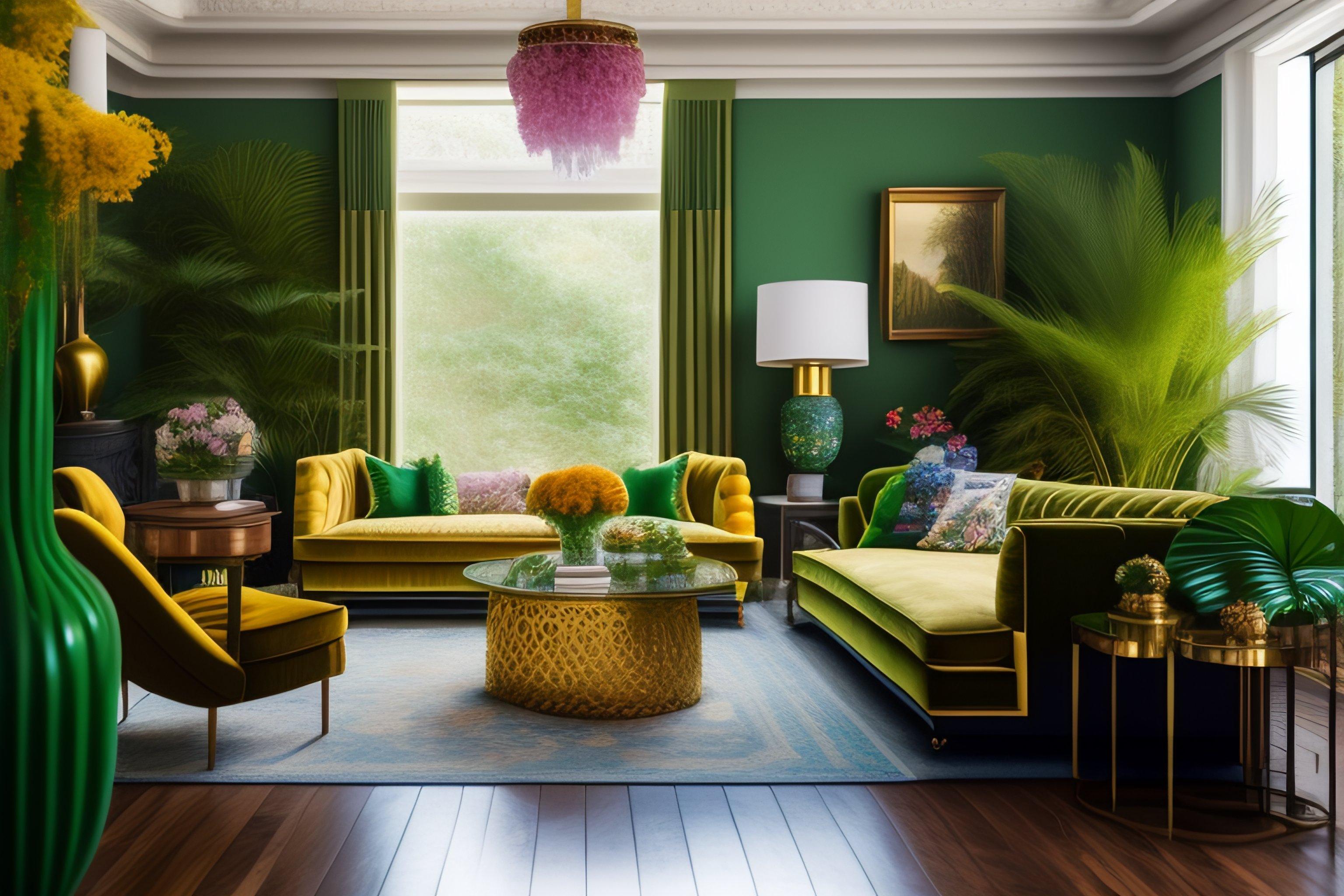 Lexica - Architectural Digest photo of a maximalist green solarpunk ...