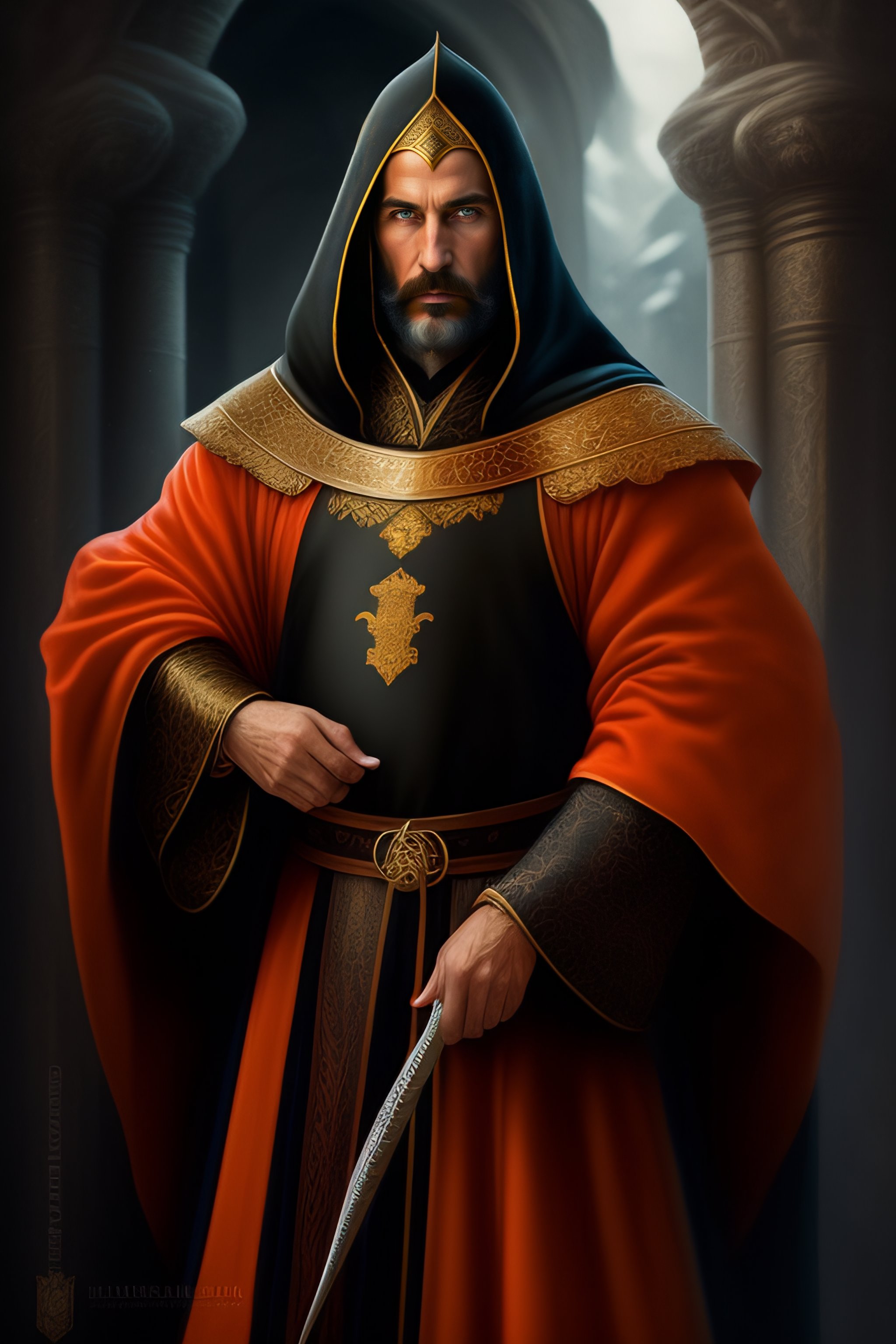 Lexica - Руслан Герасименко as wizard in black robe medieval style ...