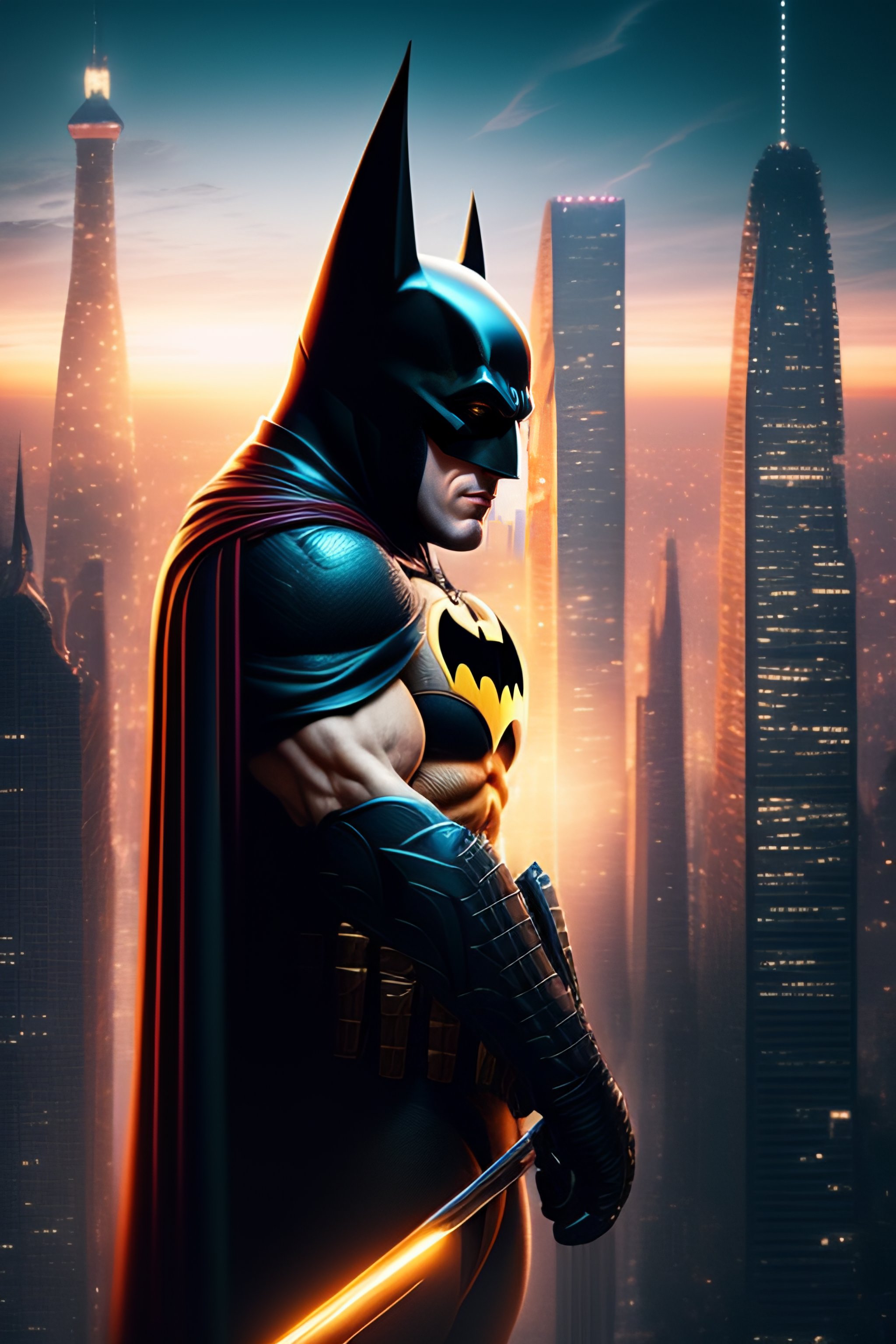 Lexica - Batman on top of a building