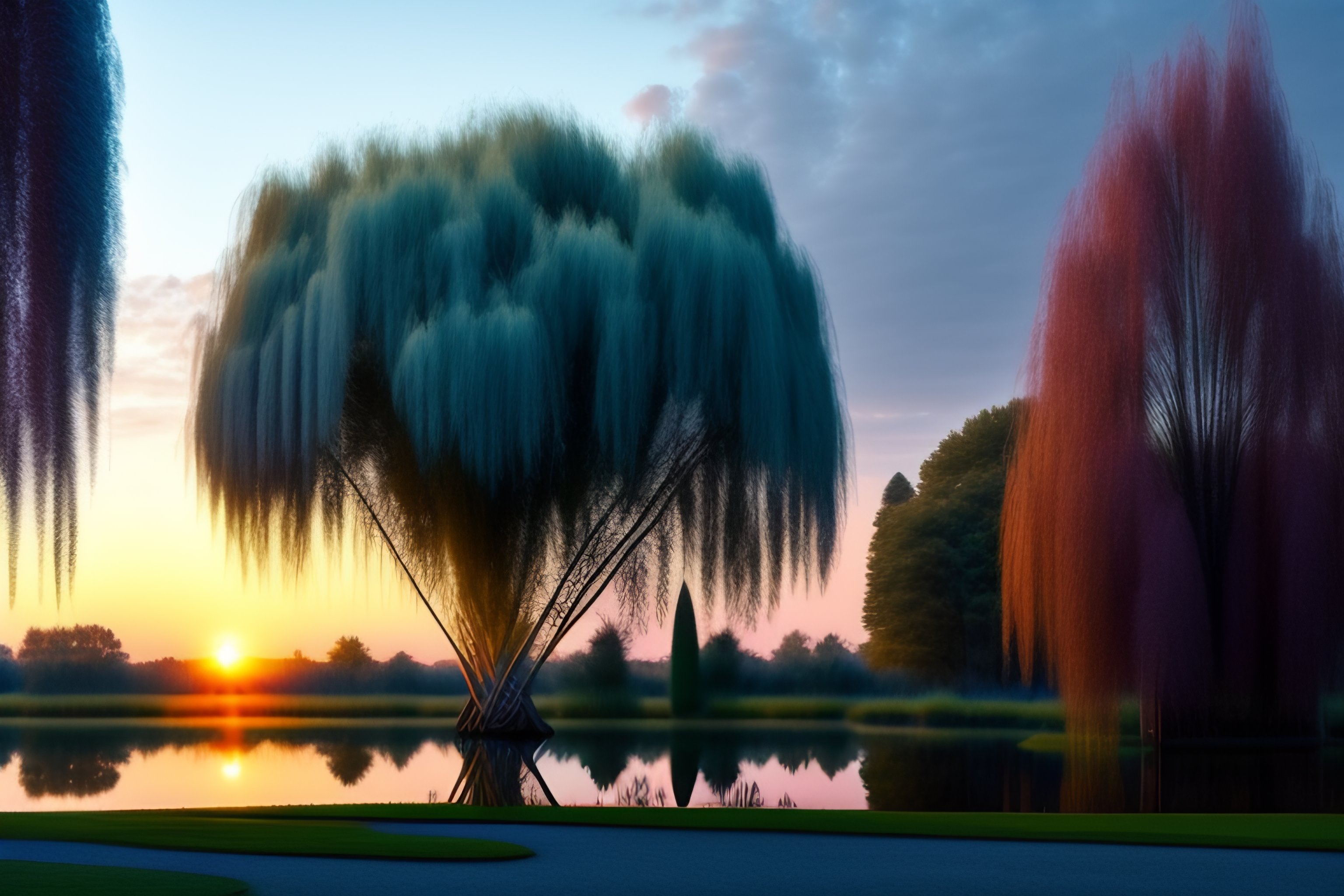 Lexica - Big blue willow tree