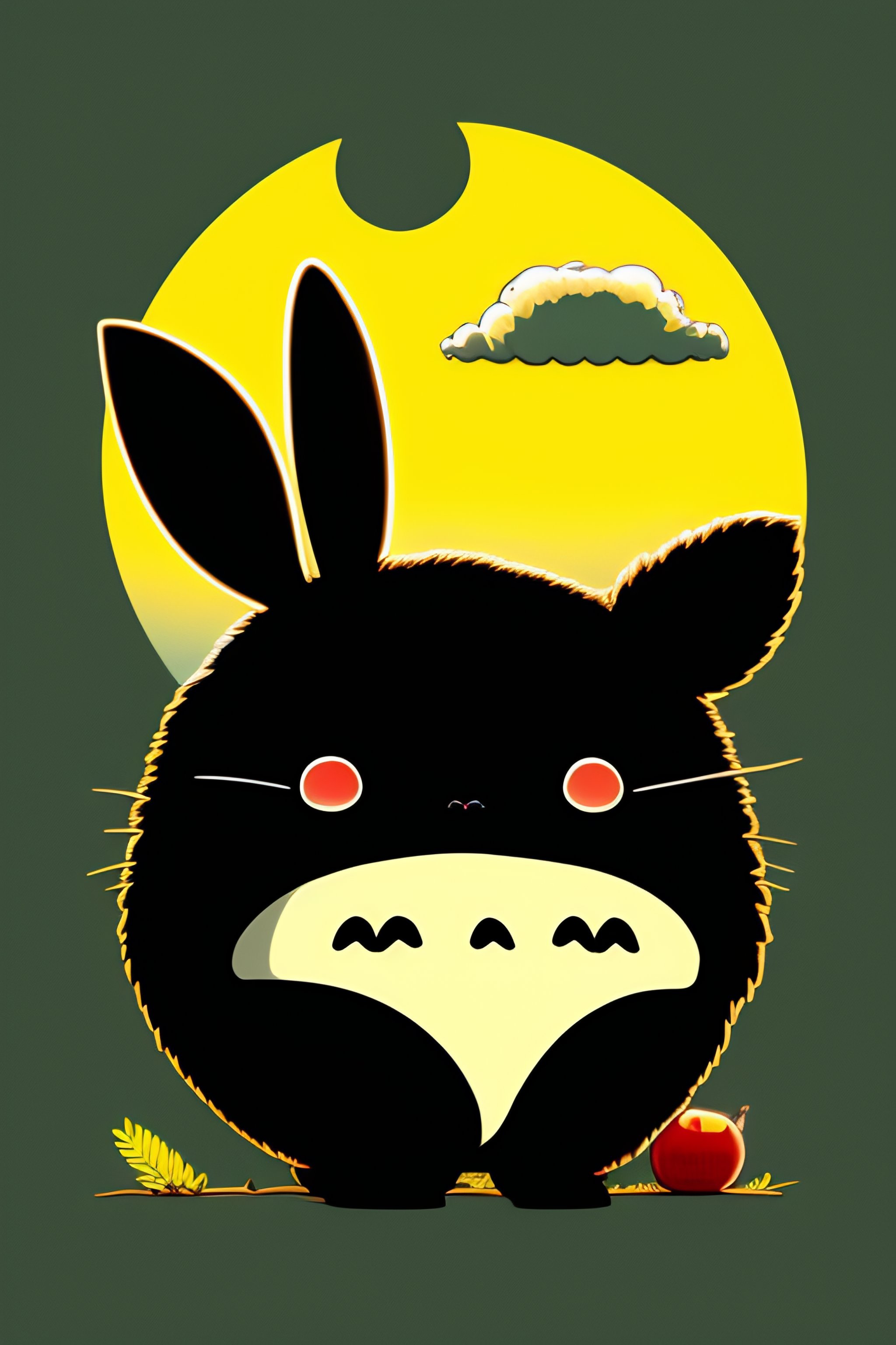 Lexica - Black rabbit in the style of the anime "My neighbor Totoro ...