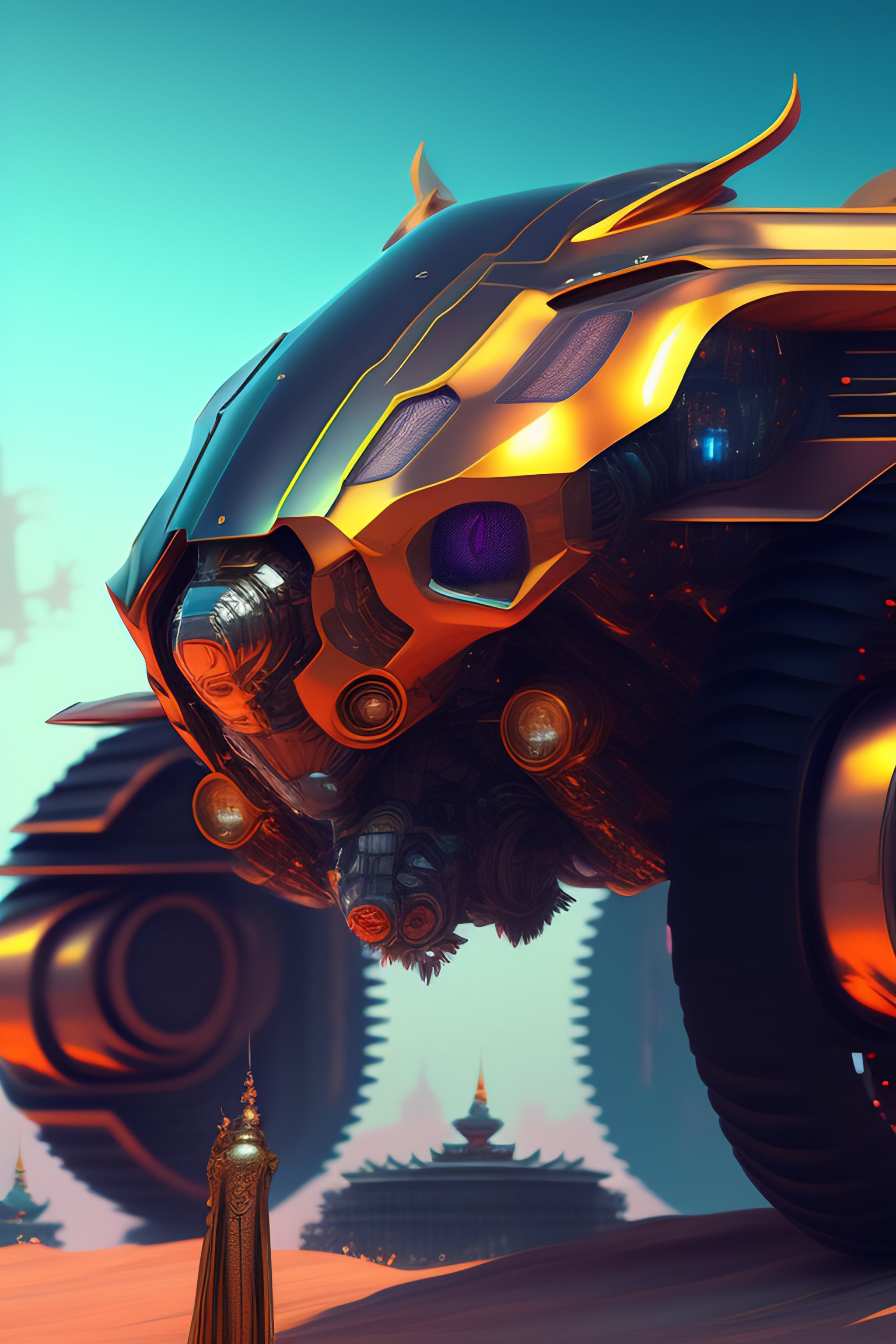 Lexica - Cyborg slick colorful supercar : by michal karcz, daniel ...