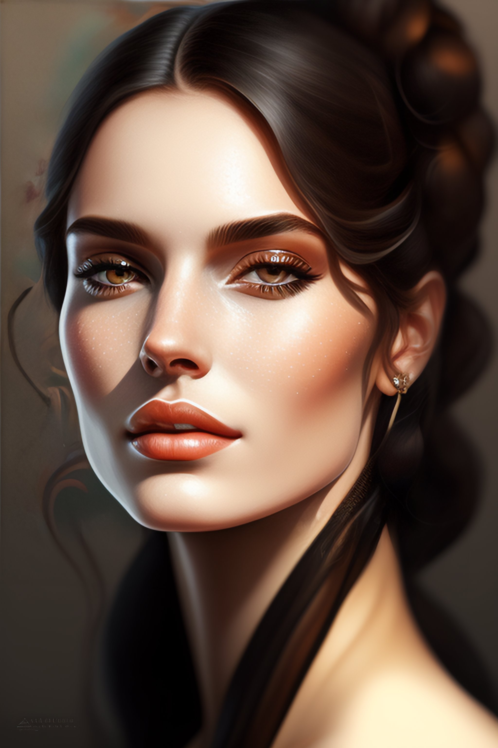 Lexica - An elegant portrait of the slender woman with smiley lips, a ...