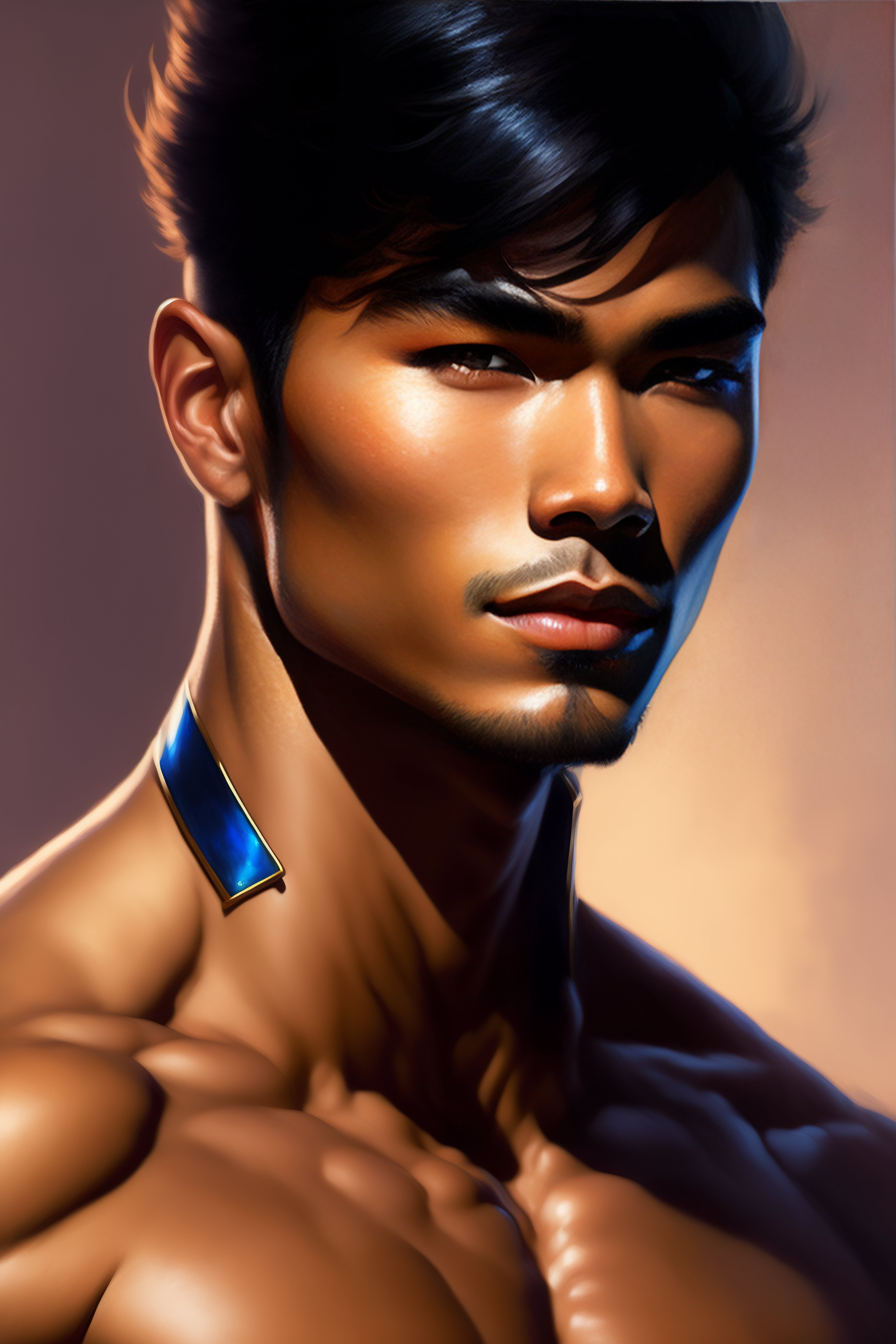 Lexica - Young handsome filipino male portrait dnd, muscle, painting by ...