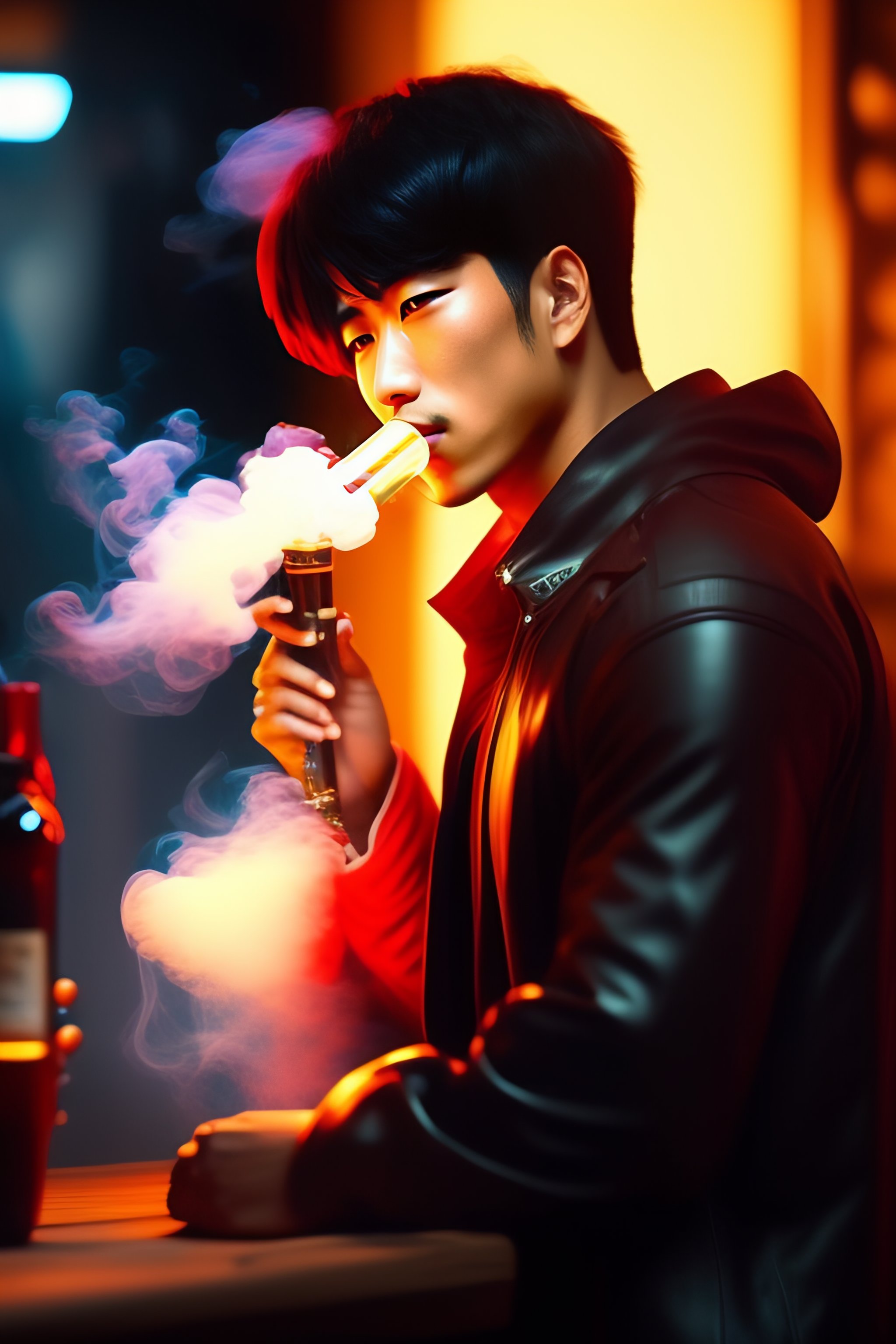 Lexica - Hookah smoking with anime characters