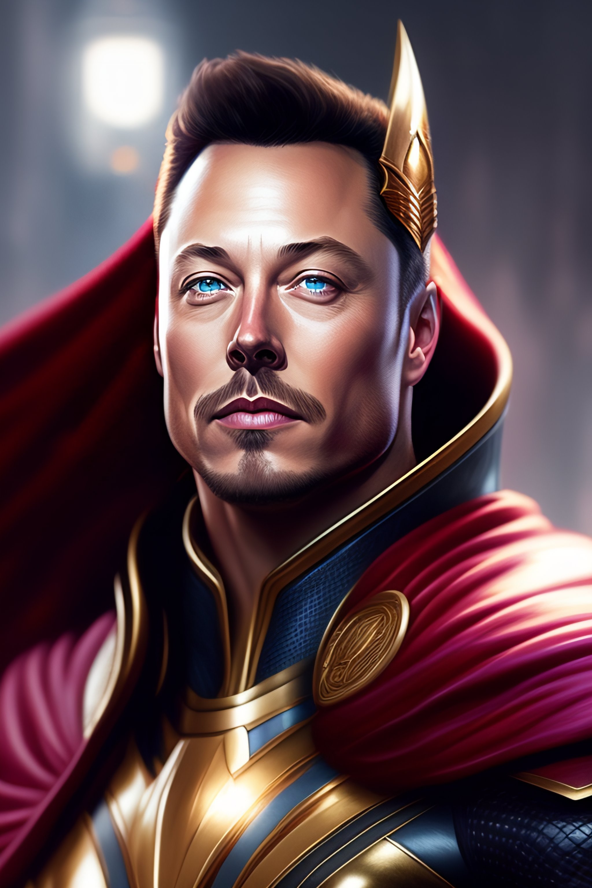 Lexica - Elon musk as thor, realistic portrait, symmetrical, highly ...