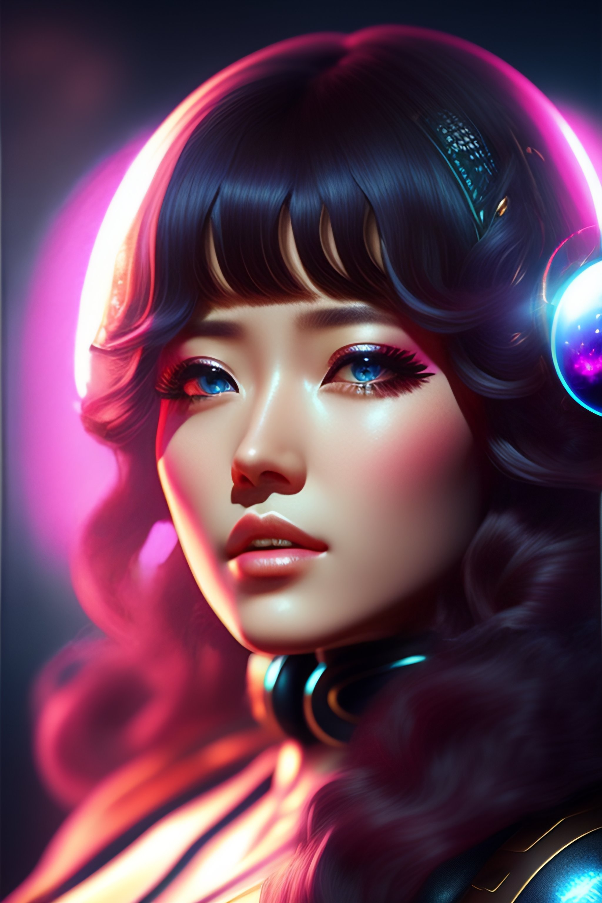 Lexica - A synthetic female vocaloid singer with magic orbs in her eyes ...