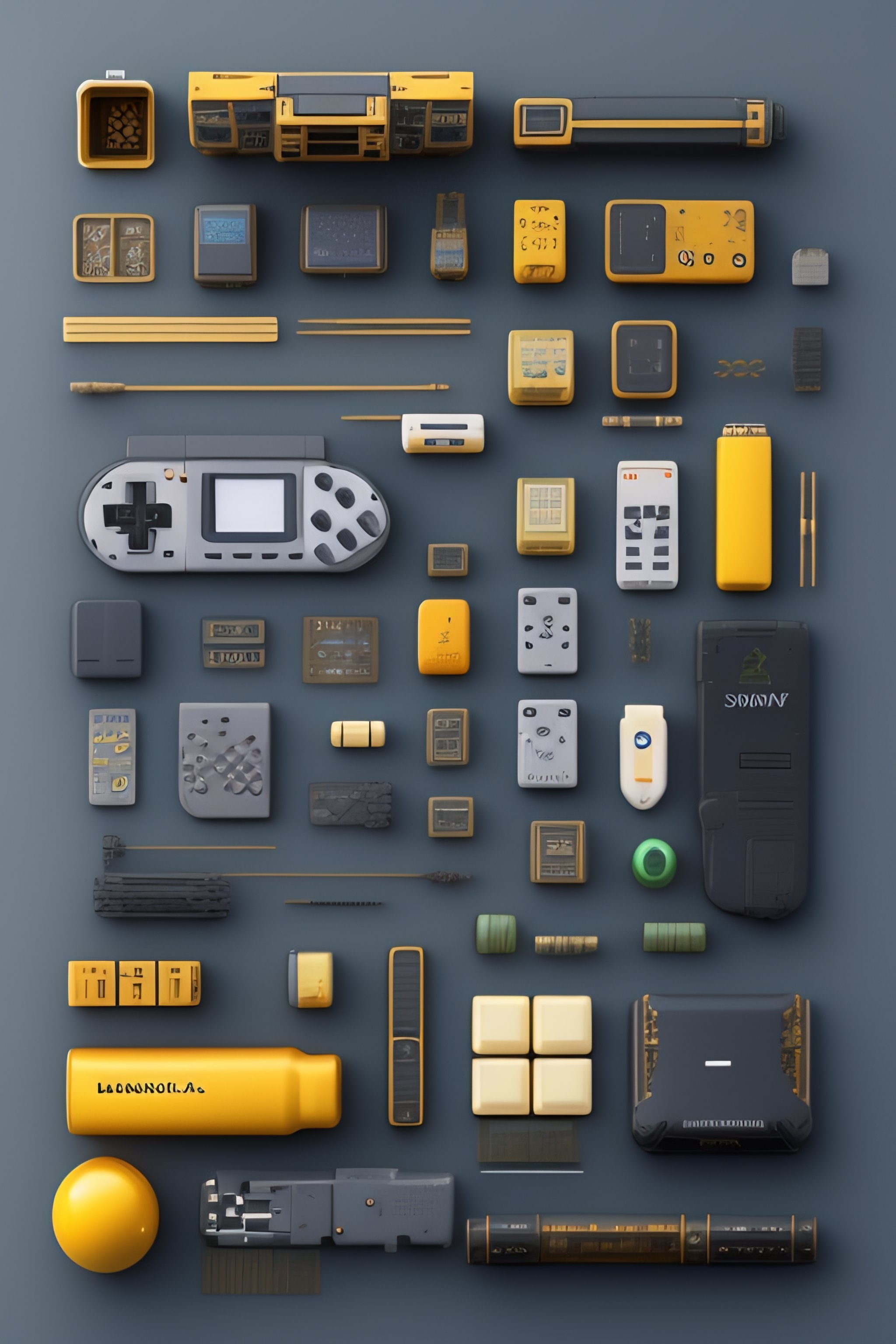Lexica - Game boy, Costumes and props, Knolling, Knolling layout ...
