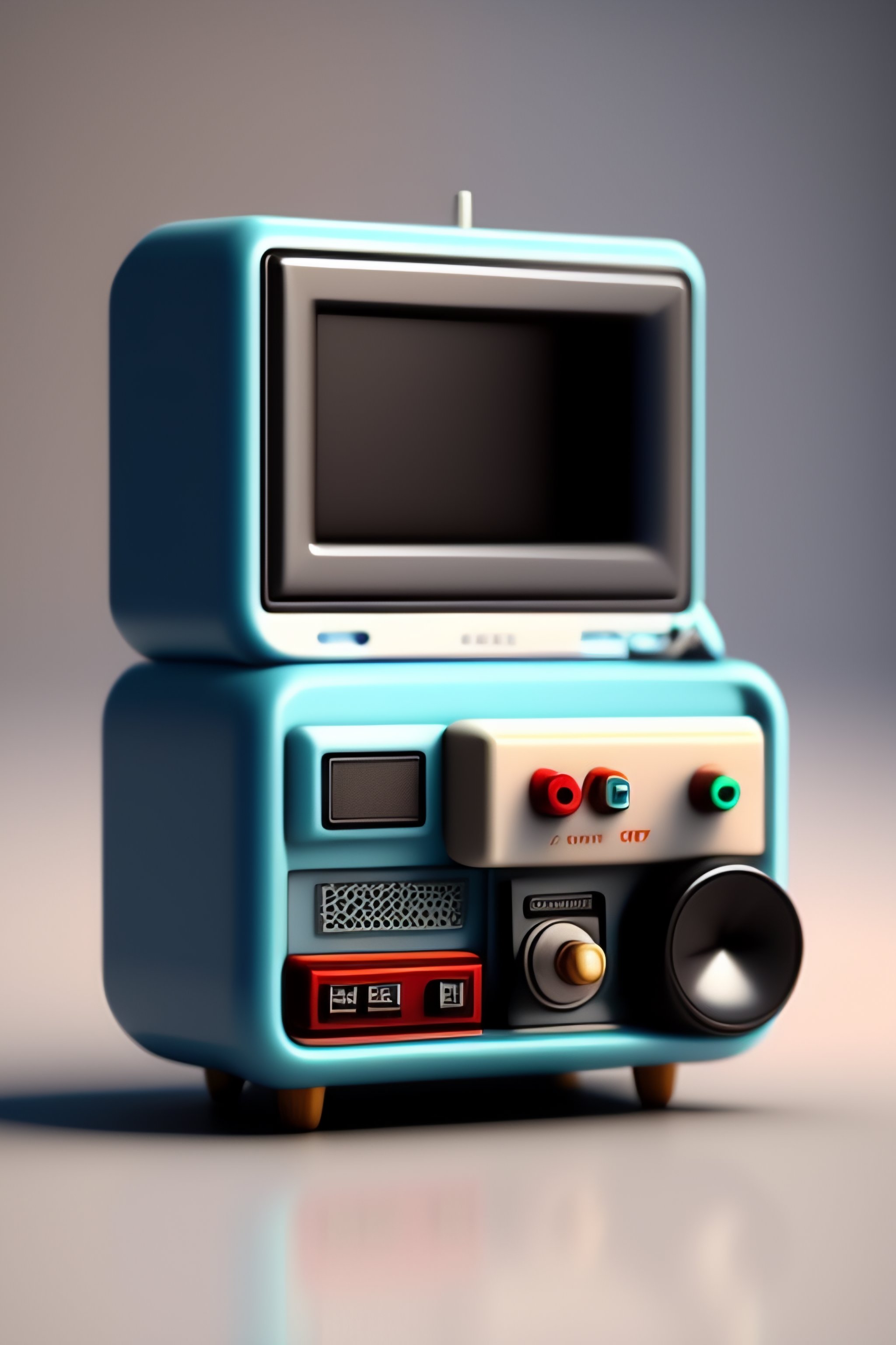 Lexica - 3D pixel retro tiny cute electronics render.