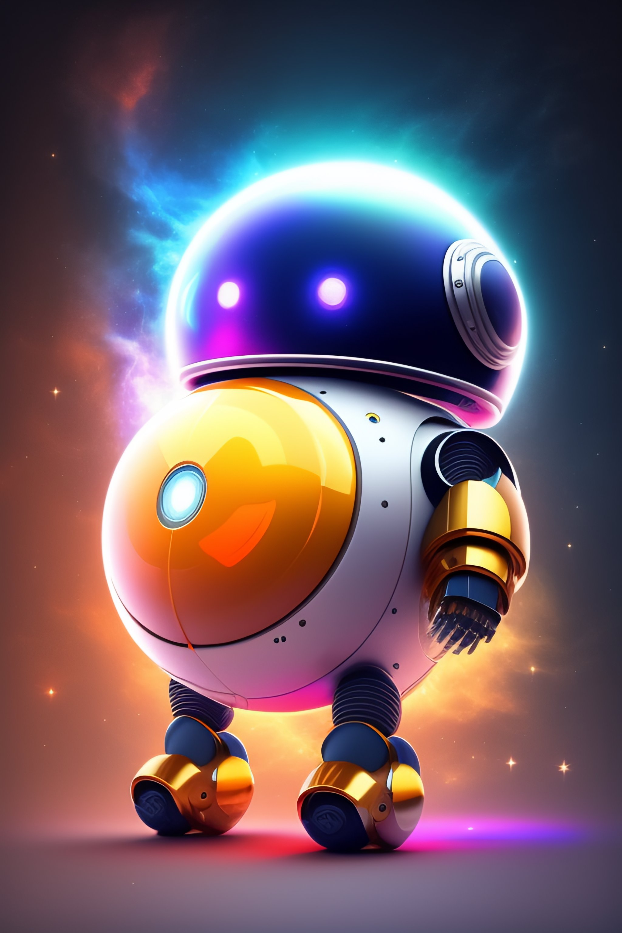 Lexica - A mascot robot, modern robot, round robot, cartoon, flying ...