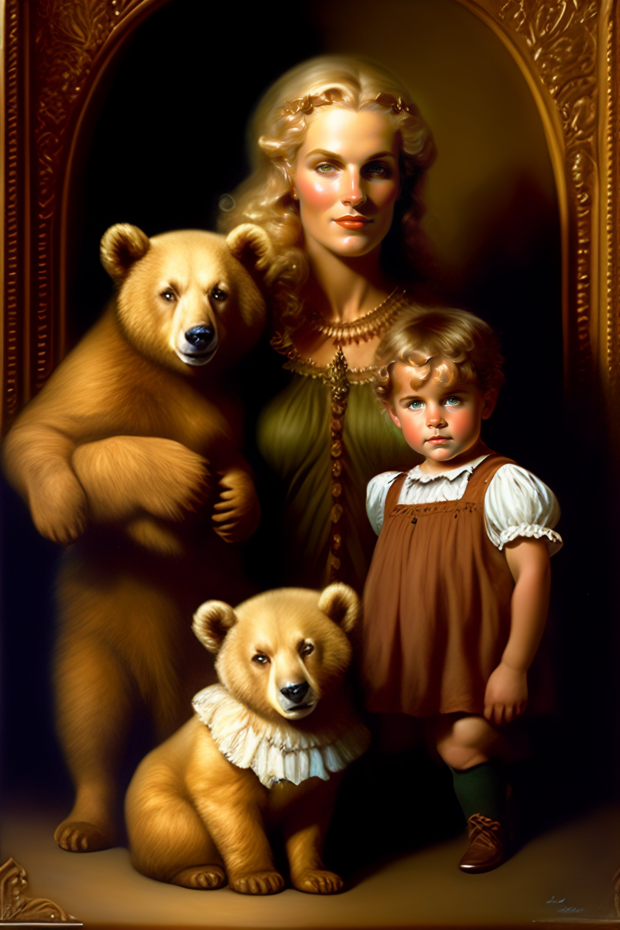 Lexica - Polaroid photo of Goldilocks and the three bears. Highly ...