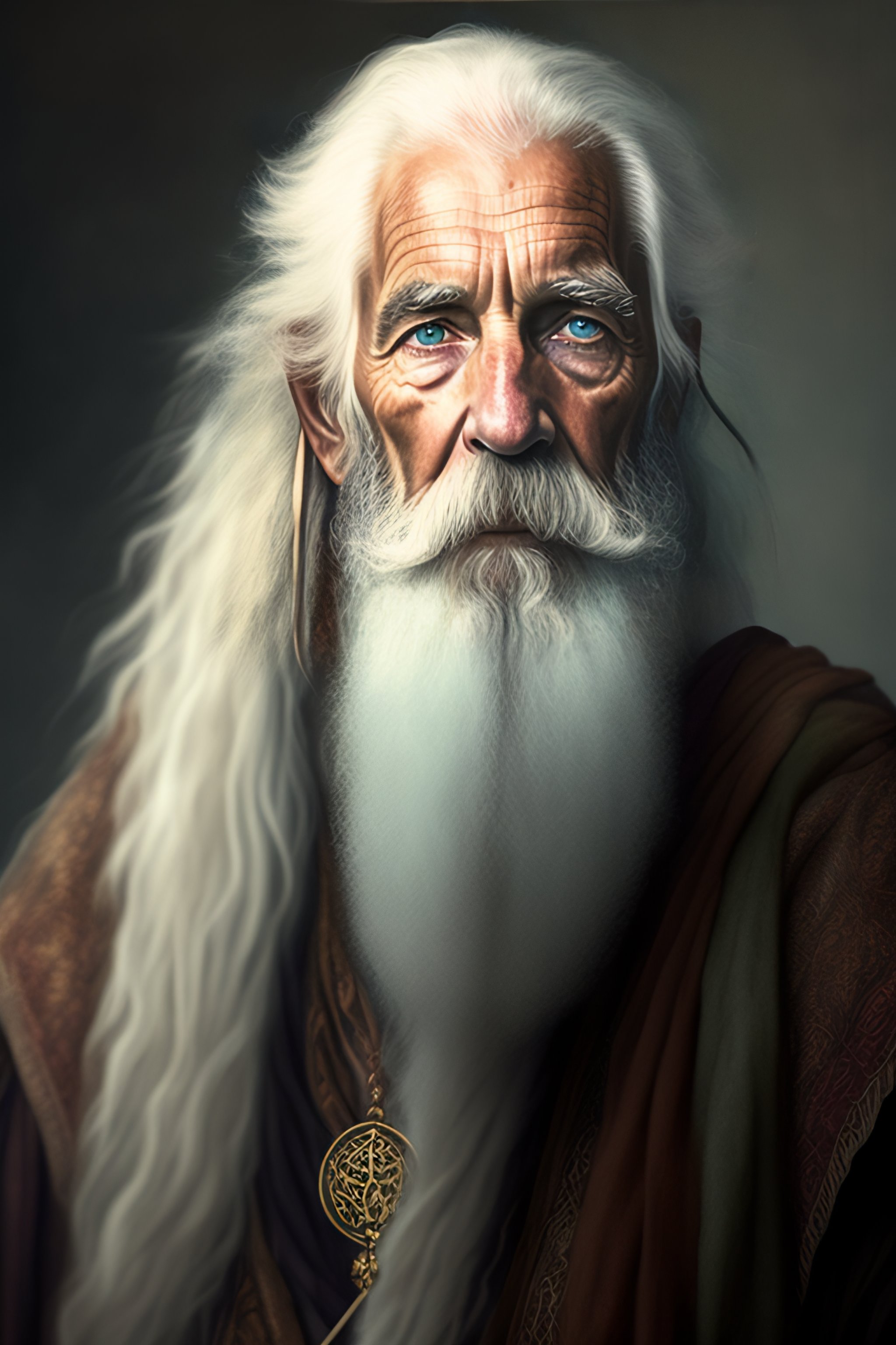 Lexica - Portrait of scruffy skinny very old male druid in rags with ...