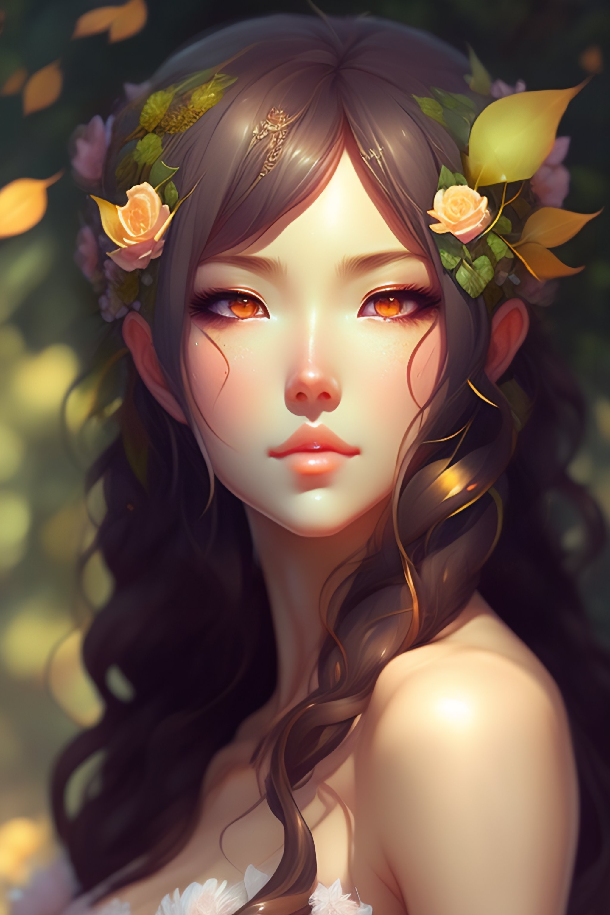 Lexica - Character concept art of an anime dryad | | cute - fine - face ...