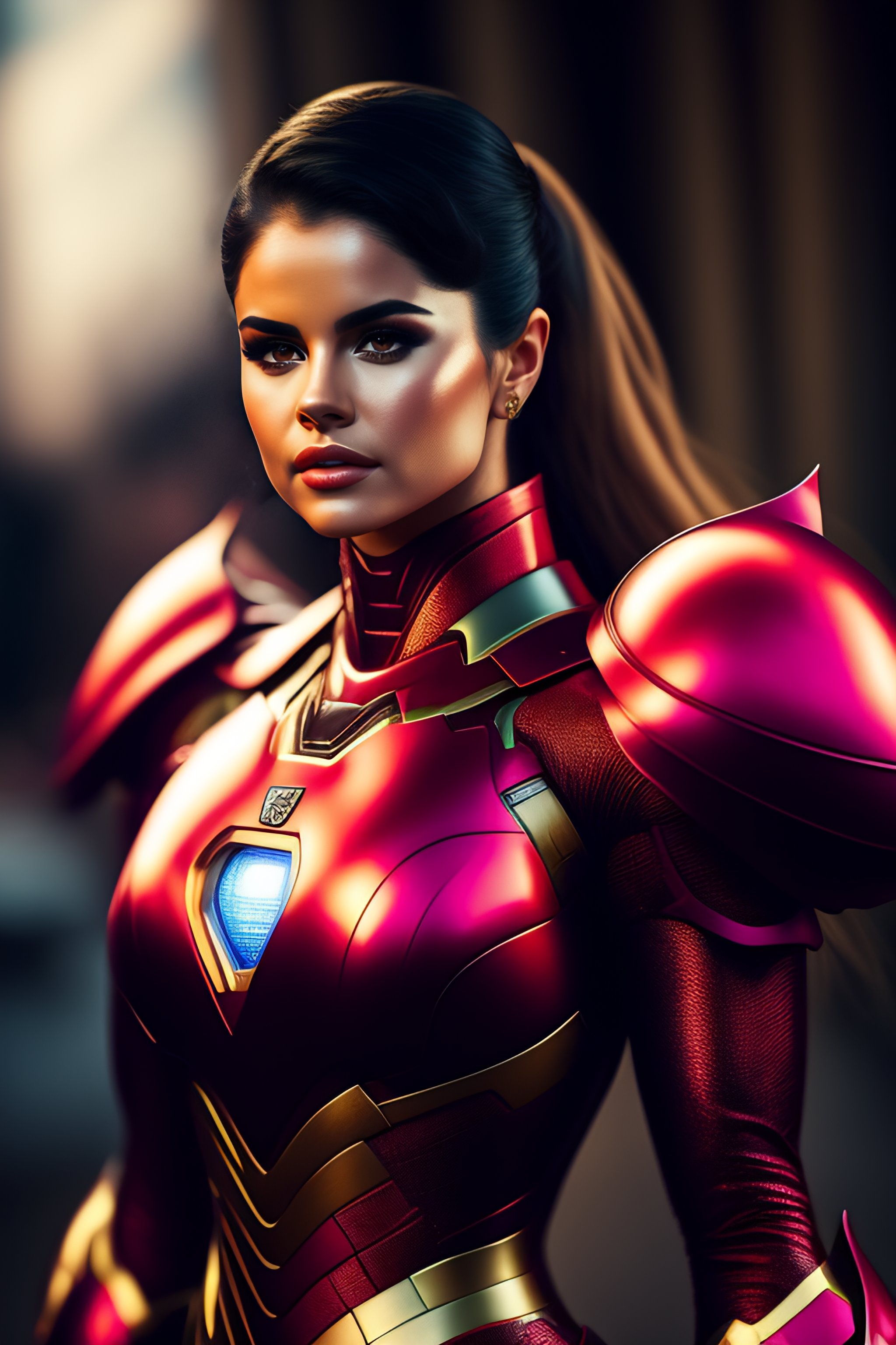 Lexica - Selena gomez as ironman riding a dragon, 8k, futuristic ...